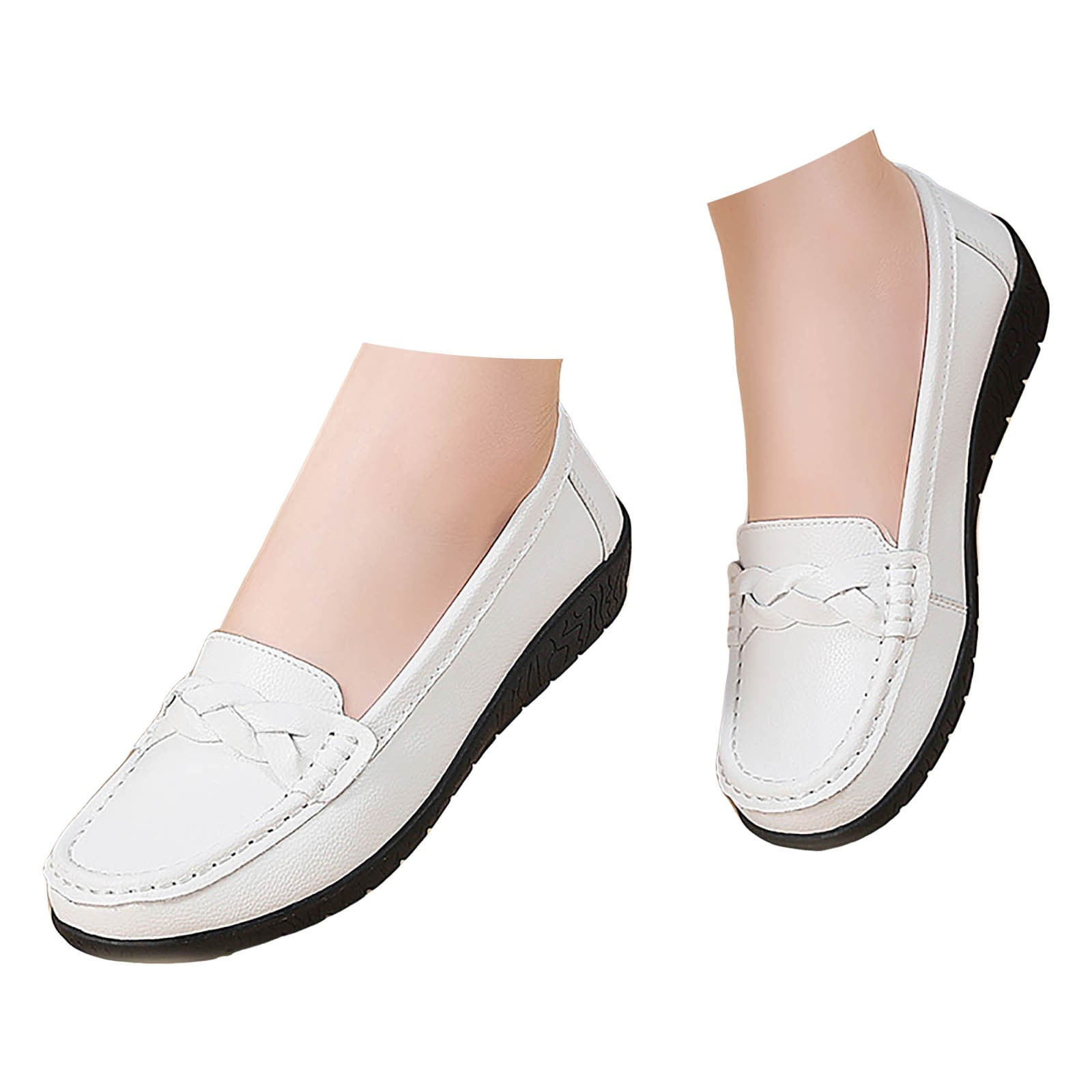 Dakaela Nurse Loafer for Womens Low Wedge Casual Walking Slip on Shoes ...
