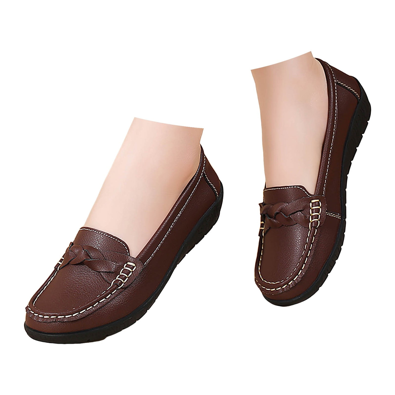 Dakaela Nurse Loafer for Womens Low Wedge Casual Walking Slip on Shoes ...