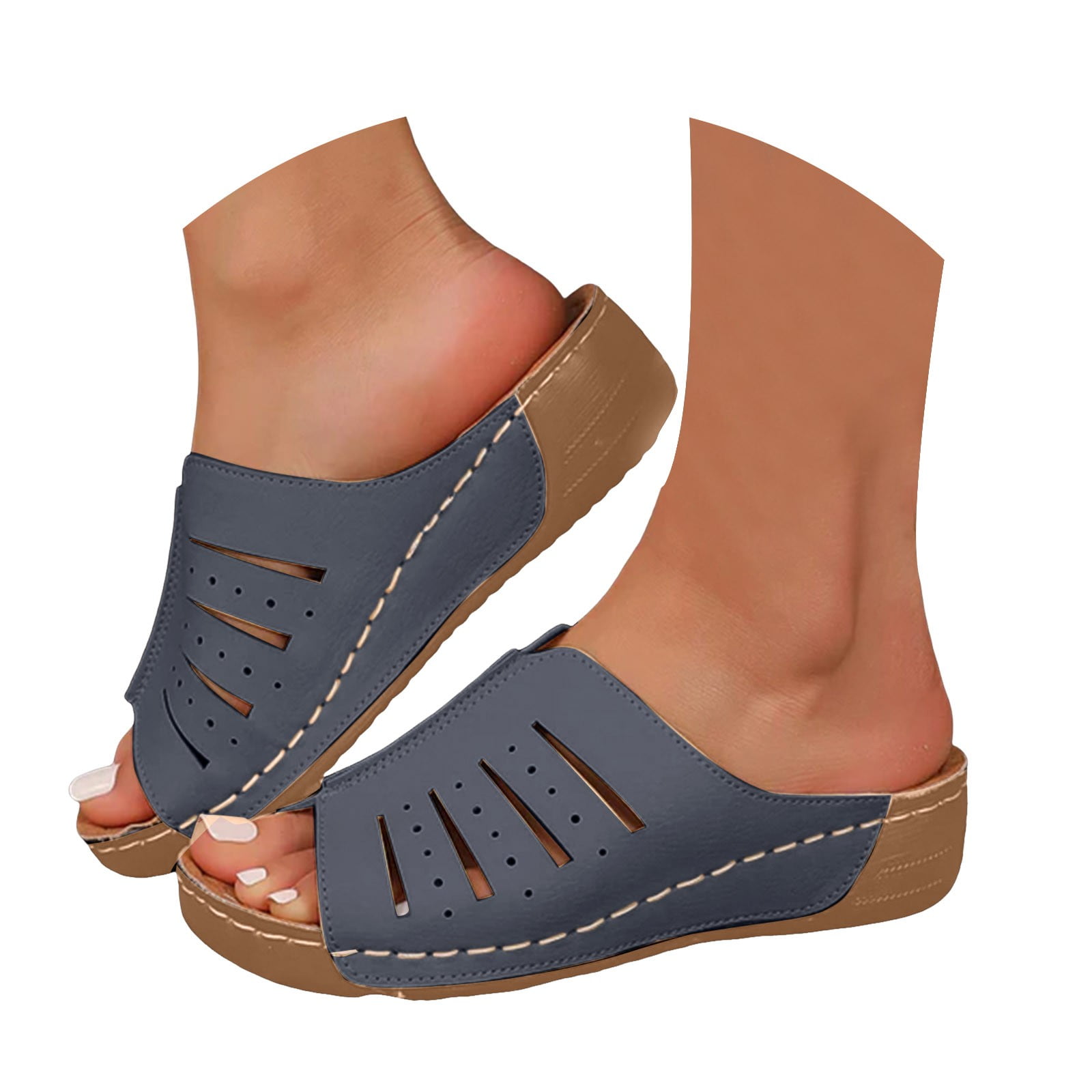 Dakaela Orthopedic Wedge Sandals for Women Open Toe Cutout Summer ...