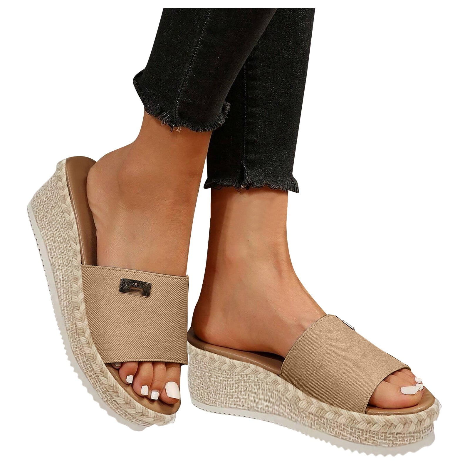 Dakaela Platform Espadrille Sandals for Women Wedges Slides Slip on ...