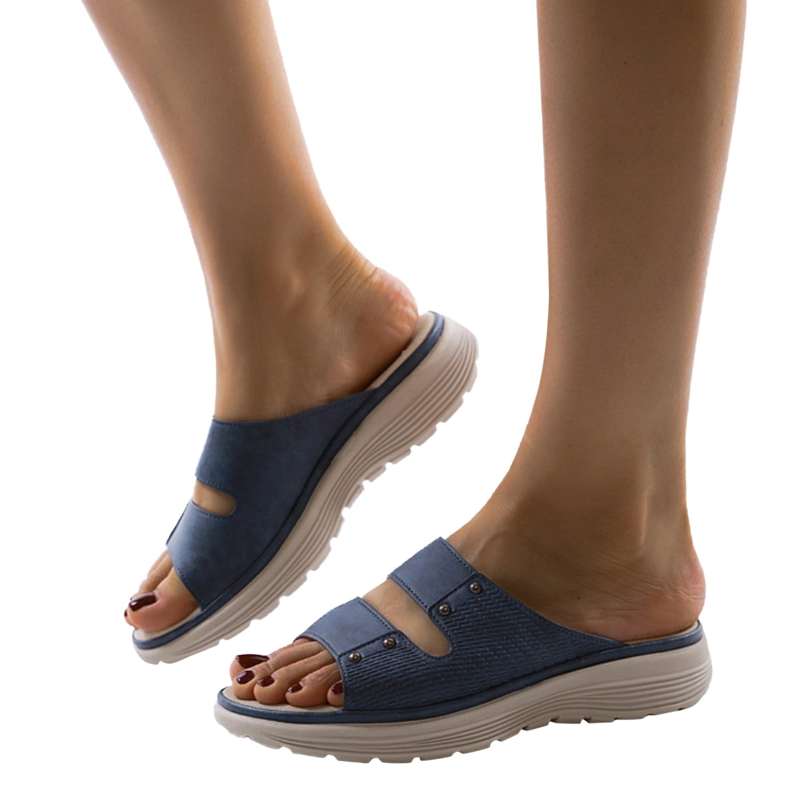 Dakaela Recovery Sandals Women Arch Support Slip on Walking Slides ...