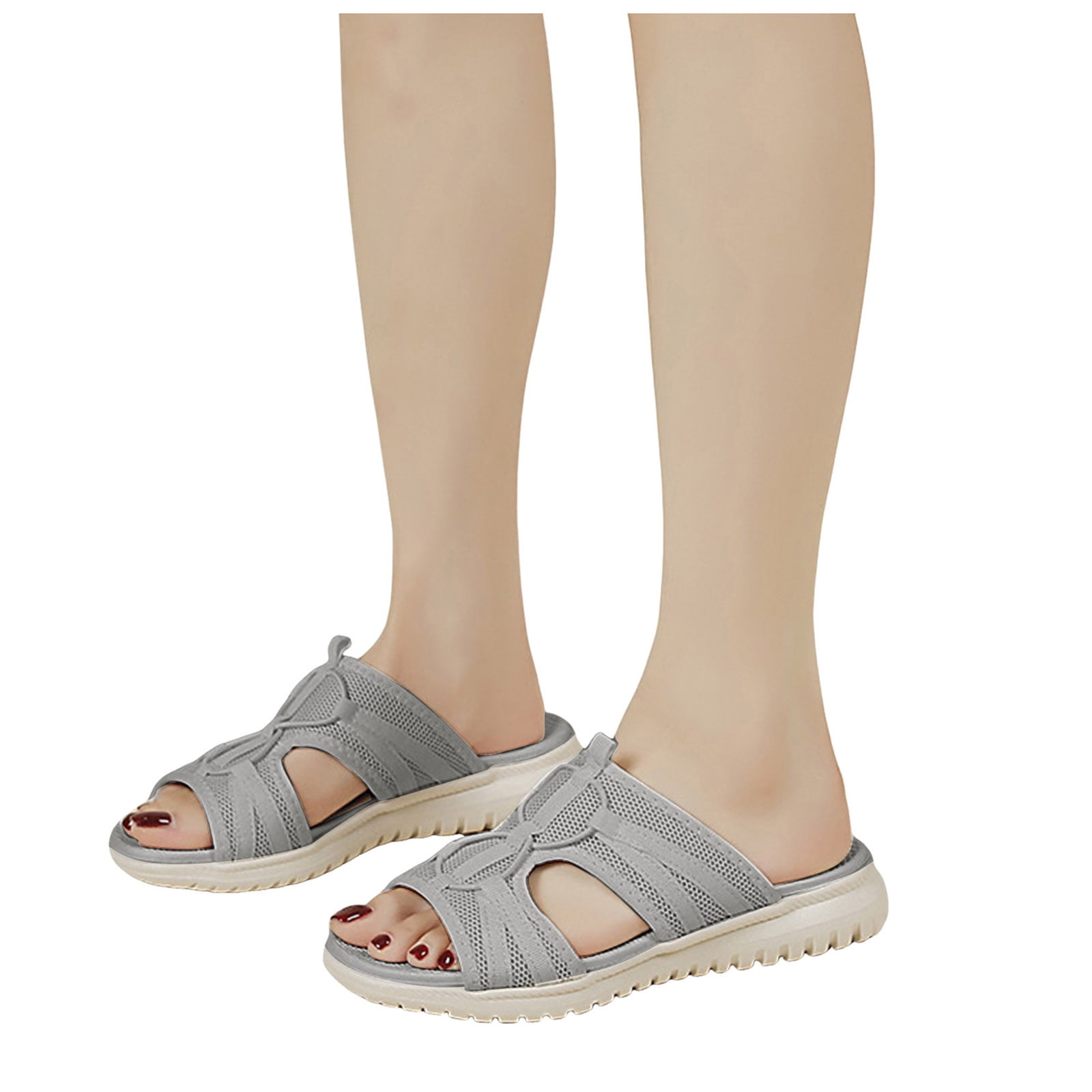 Dakaela Slides Sandals for Women Breathable Mesh Sports Athletic Casual ...