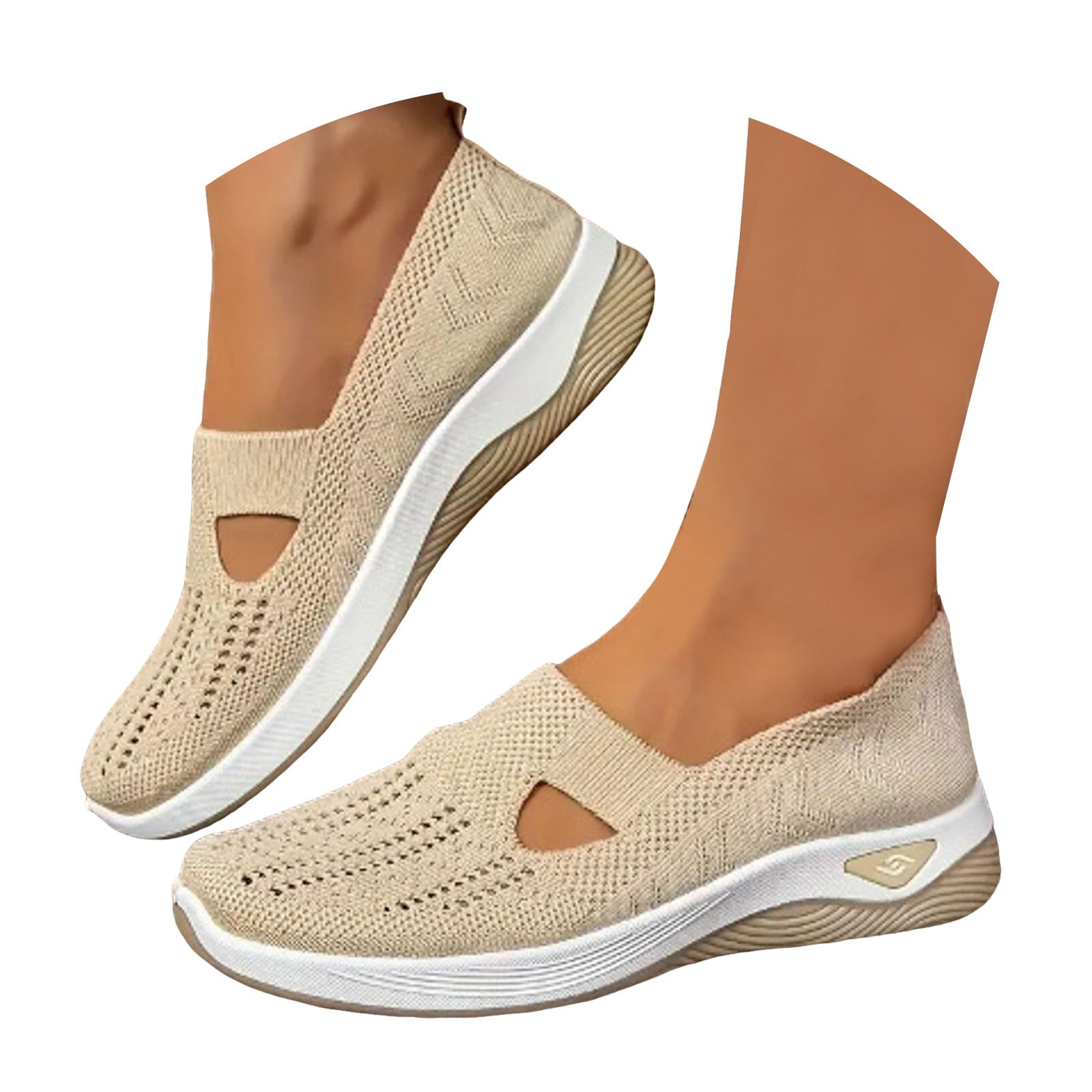 Dakaela Slip on Shoes for Women Mesh Orthopedic Flats Nursing Driving ...