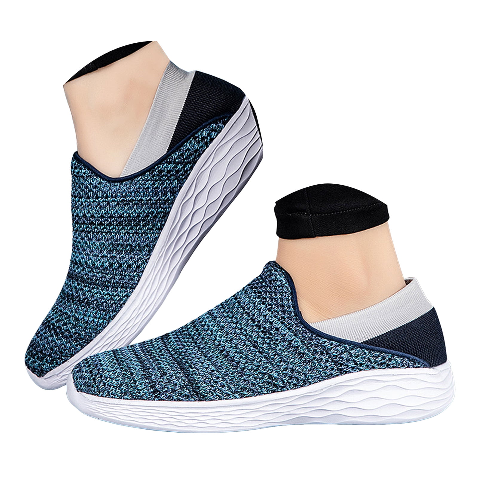 Dakaela Slip on Walking Shoes for Women Men Mesh Tennis Running Shoe ...