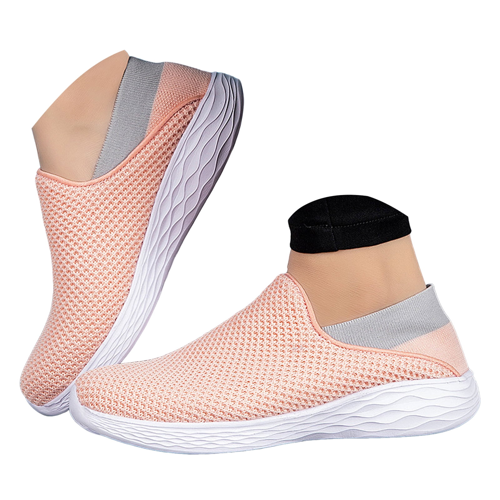 Dakaela Slip on Walking Shoes for Women Men Mesh Tennis Running Shoe ...