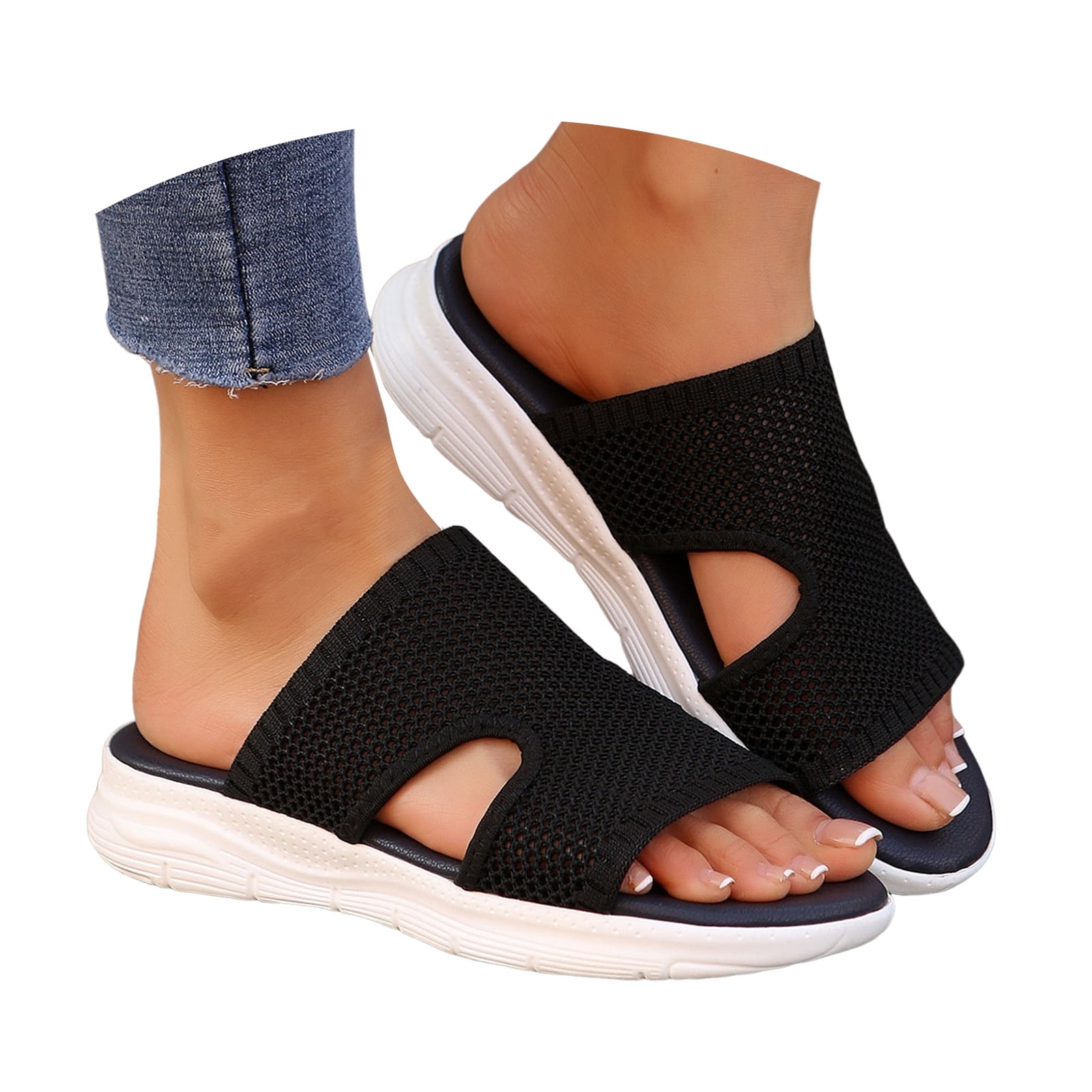 Dakaela Sport Sandals for Women Arch Support Orthopedic Walking Slides ...