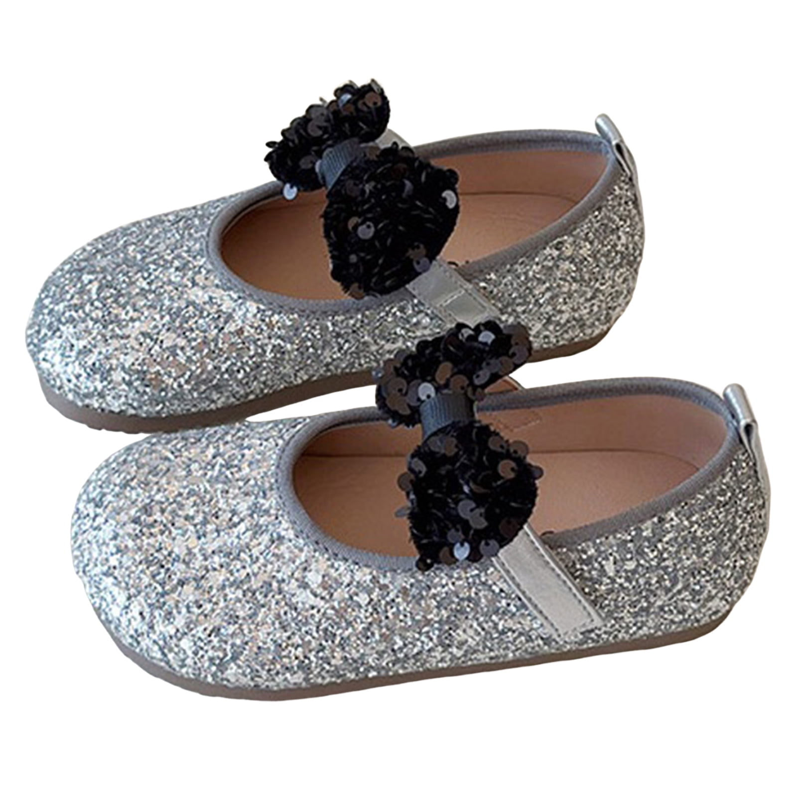 Dakaela Toddler Girls Dress Shoes Flower Mary Jane Ballet Flats Bowknot ...