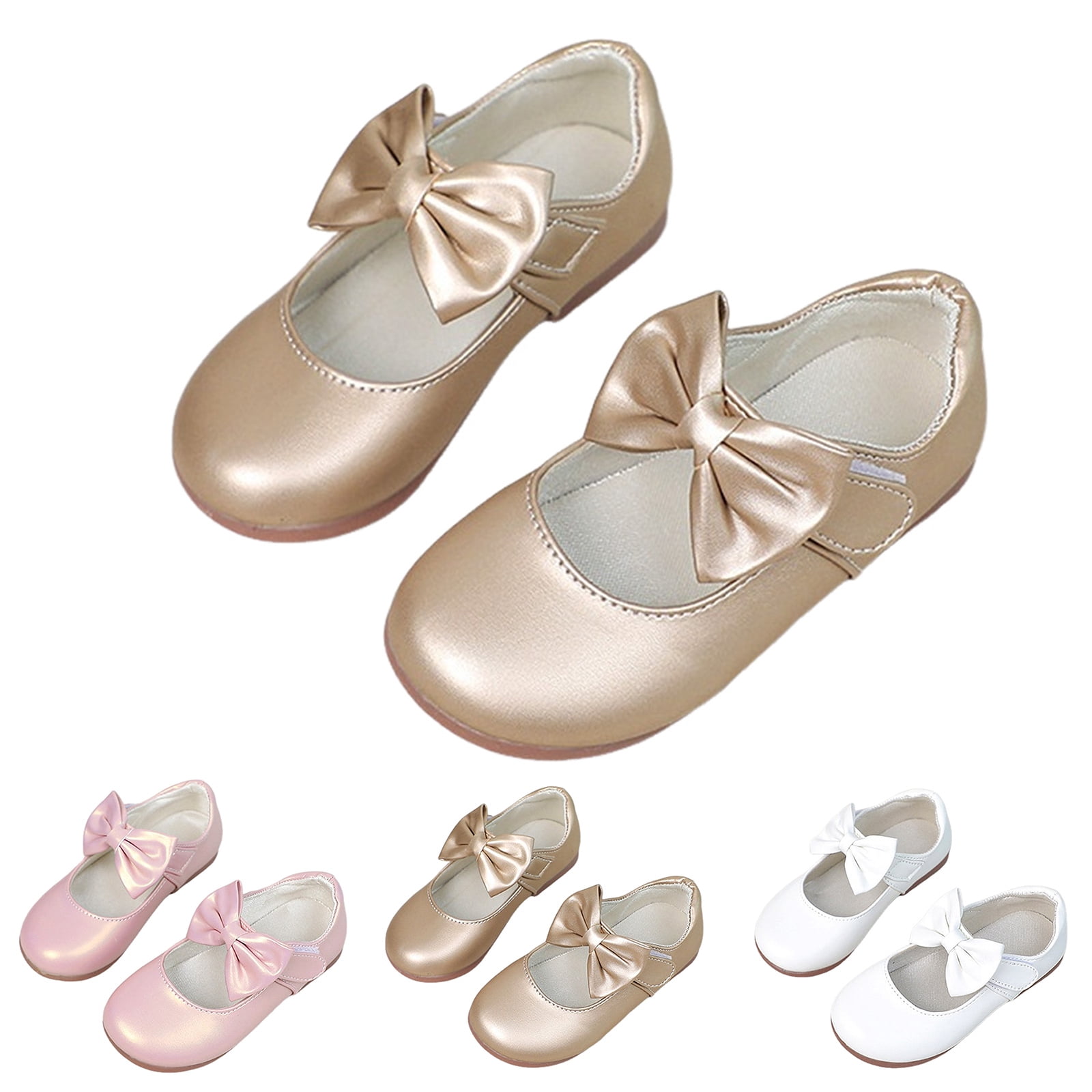 Dakaela Toddler Little Girls Dress Shoes Bowknot Flower Mary Jane Flats ...