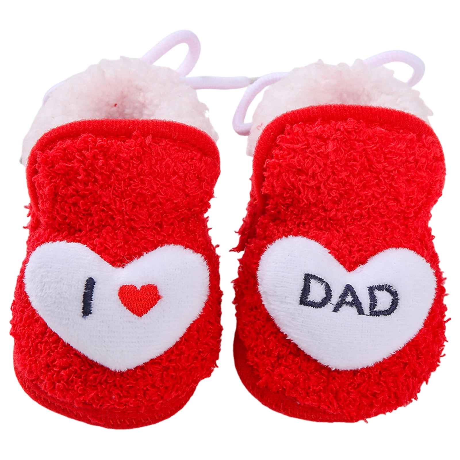 Dakaela Unisex Boys Girls Slippers Cozy Furry Plush Baby Booties Infant ...