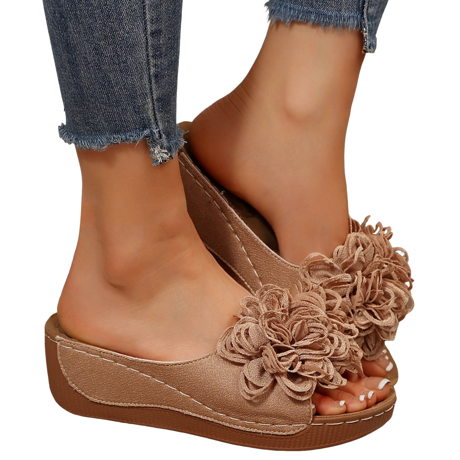 Dakaela Wedge Sandals for Women 2026 Open Toe Orthopedic Summer Beach ...