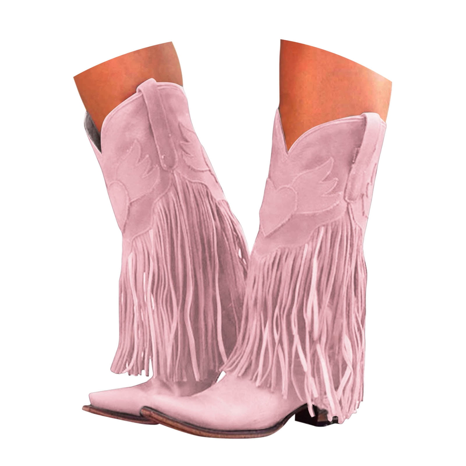 Dakaela Western Knee High Boots for Women Fringe Cowboy Long Boot ...