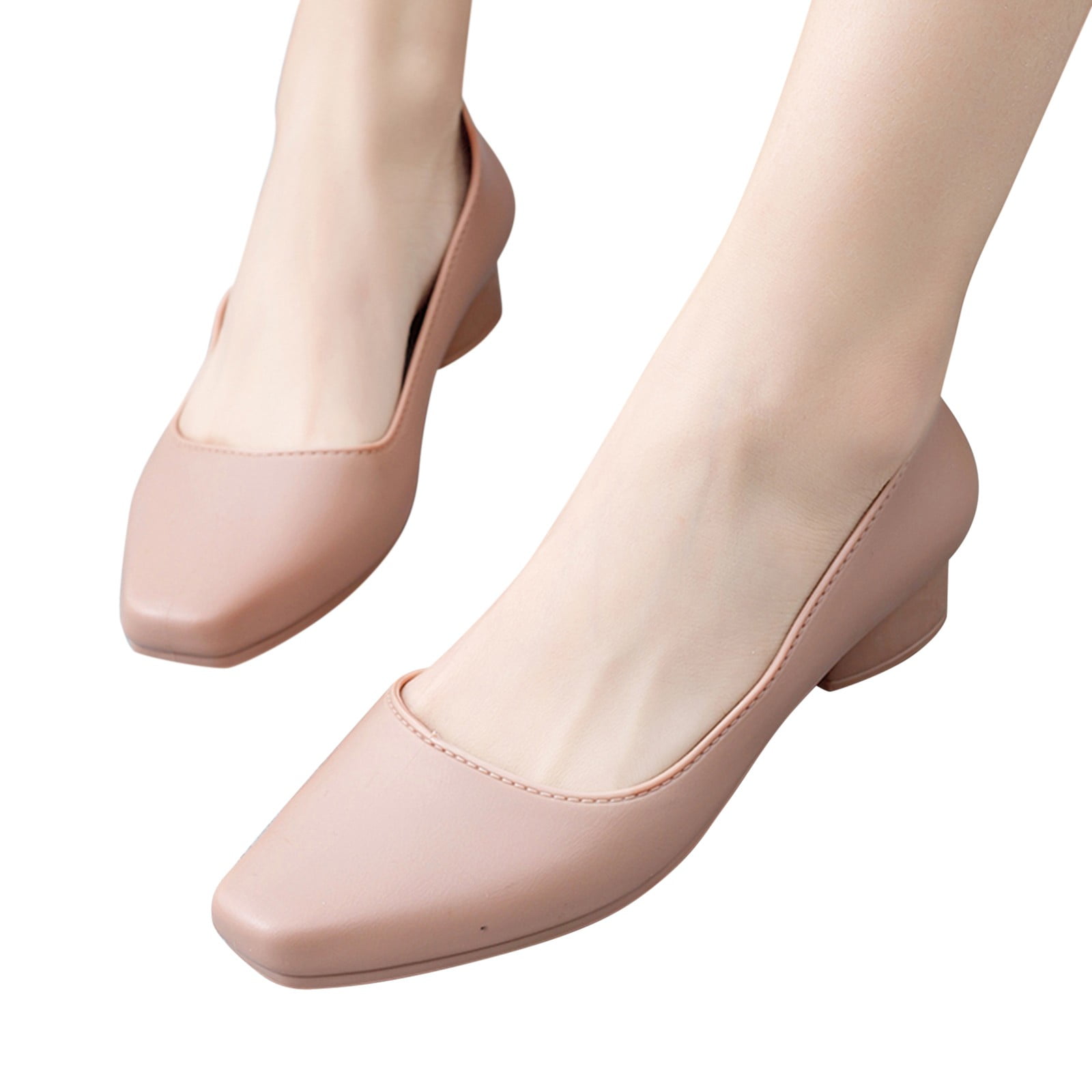 Dakaela Women Mary Jane Shoes Low Chunky Heel Dress Loafers Square Toe ...