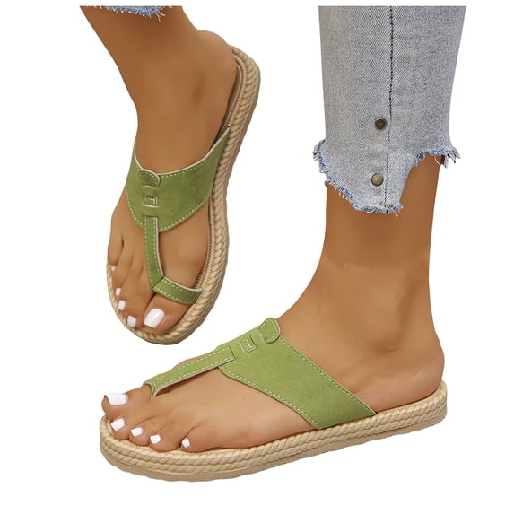 Dakaela Women's Casual Woven Sandals Open Toe Summer Beach Thong Slides ...