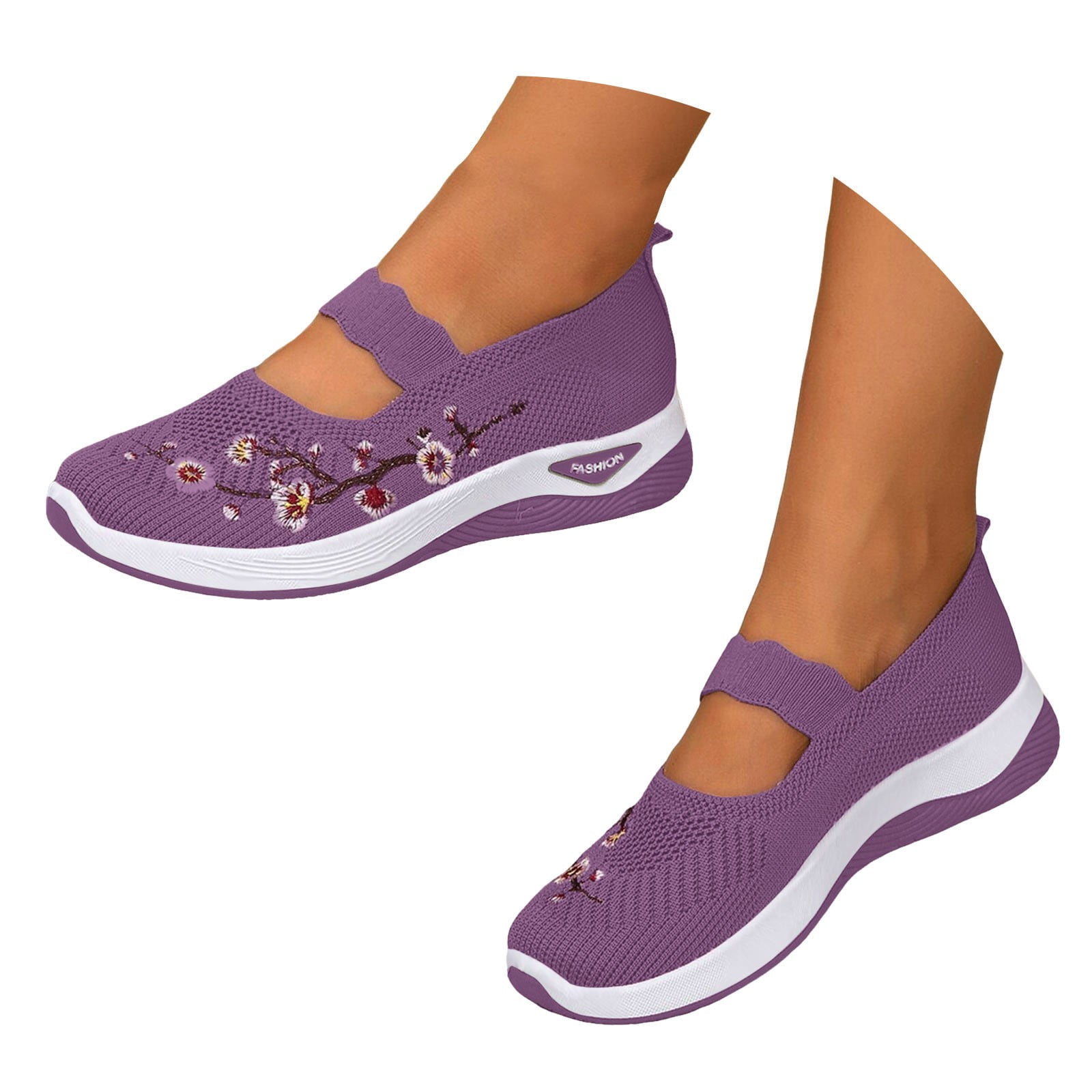 Dakaela Women s Flats Knit Ballet Walking Dressy Shoes Wide Width Orthopedic Slip on Loafers ...