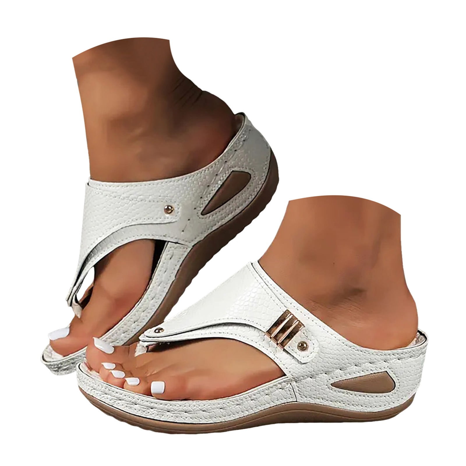 Dakaela Women's Orthopedic Wedge Sandals Leather Arch Support Summer ...