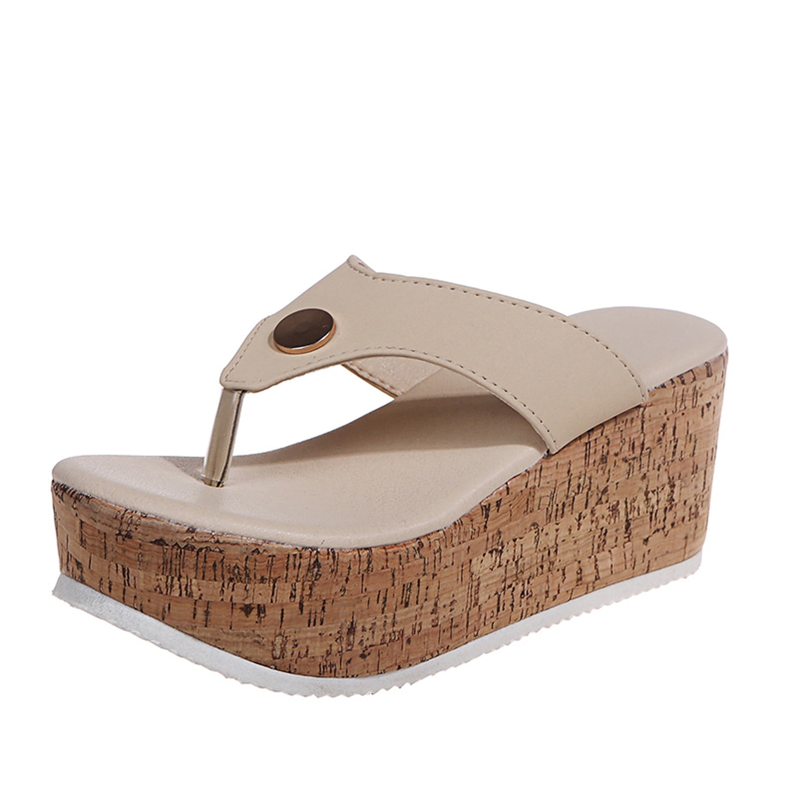 Dakaela Women's Platform Flip Flops Trendy Dressy Wedge Walking Sandals ...