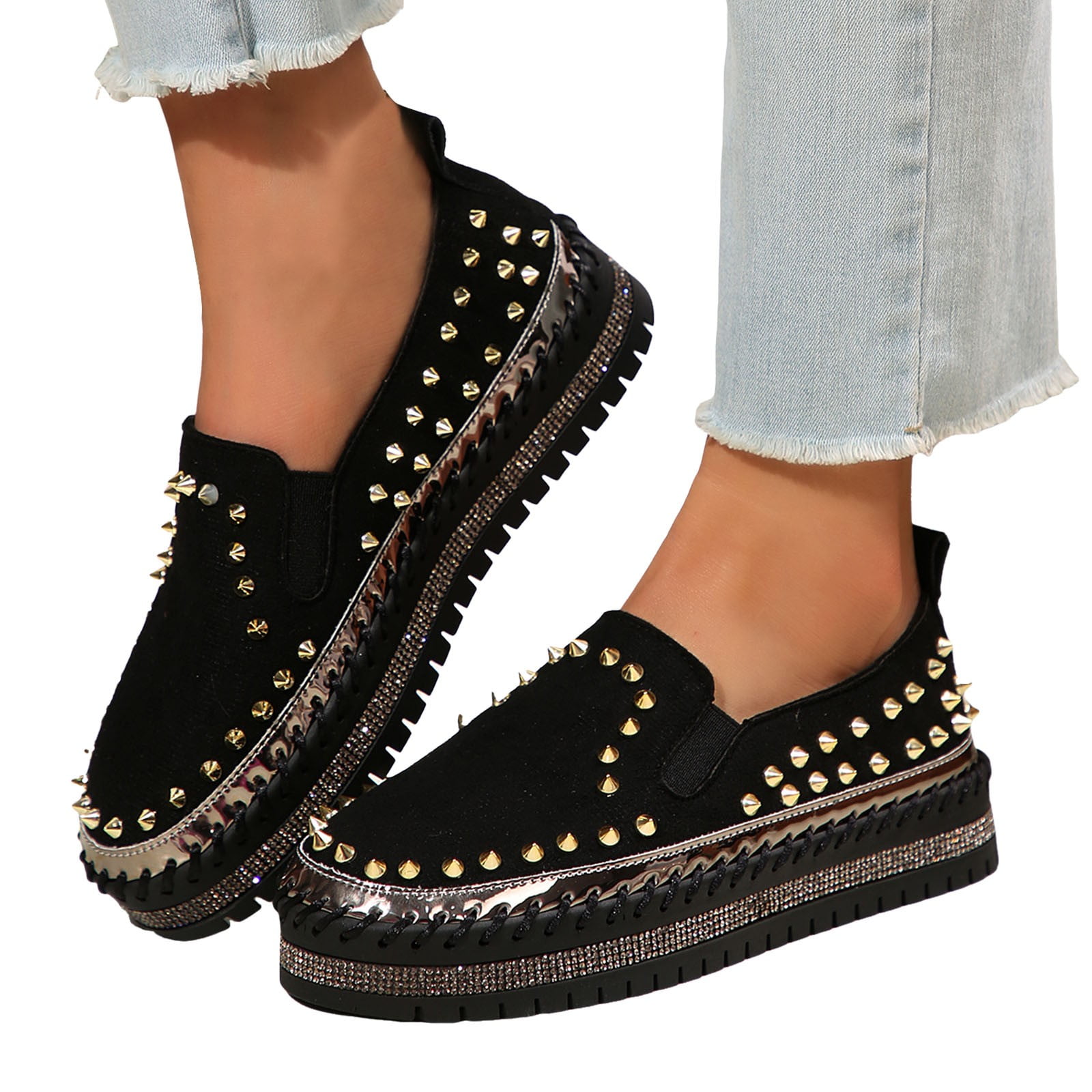 Dakaela Women's Platform Loafers Comfortable Slip on Espadrilles ...