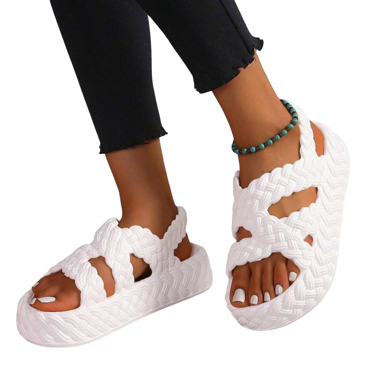 Dakaela Women's Platform Sandals Arch Support Wedge Sport Slip on Shoes ...