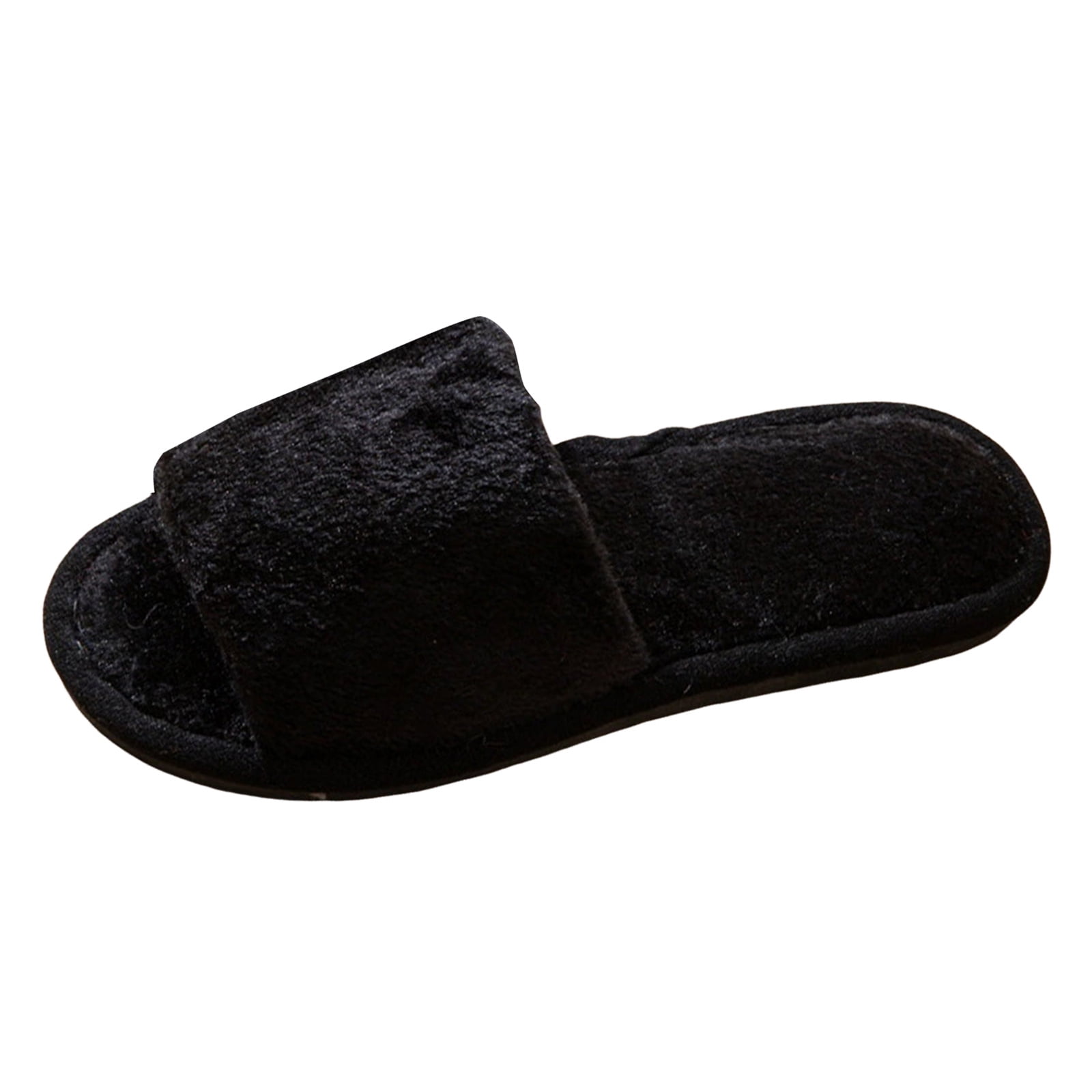 Dakaela Women's Plush Fuzzy Slippers Open Toe Cozy House Memory Foam ...
