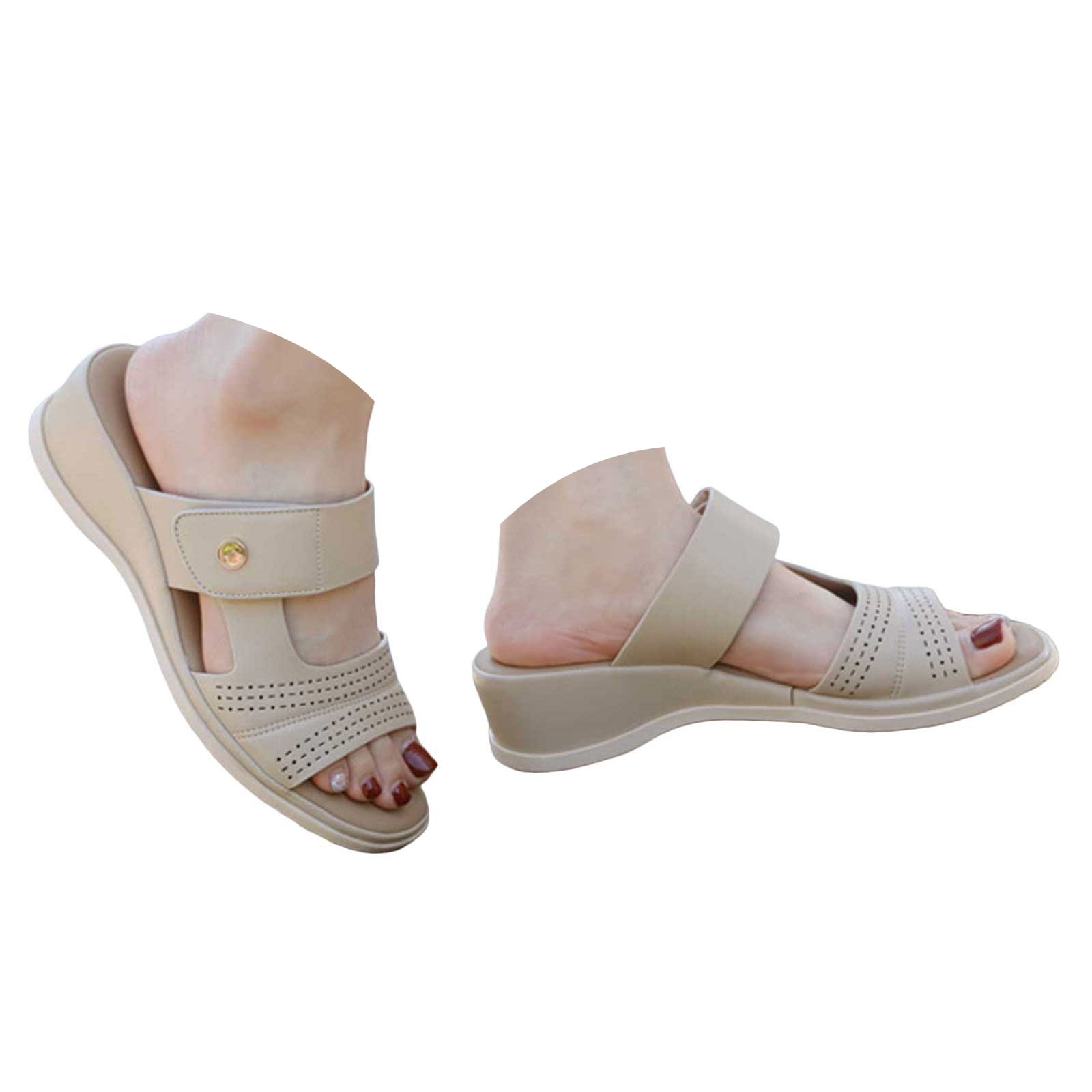 Dakaela Women's Sandals Comfortable Orthopedic Wedge Shoes Open Toe ...