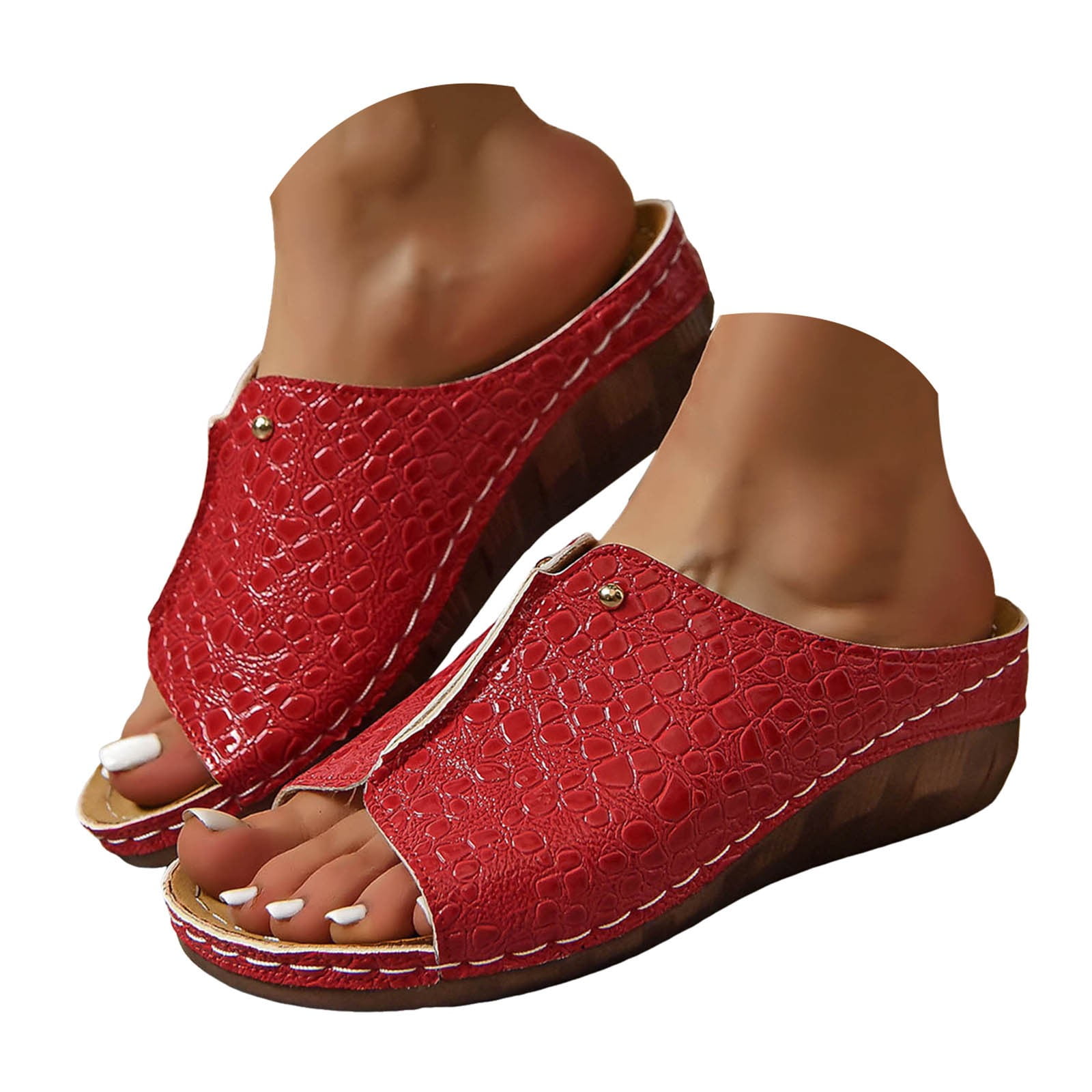 Dakaela Women's Slides Arch Support Platform Wedge Sandals Comfortable ...