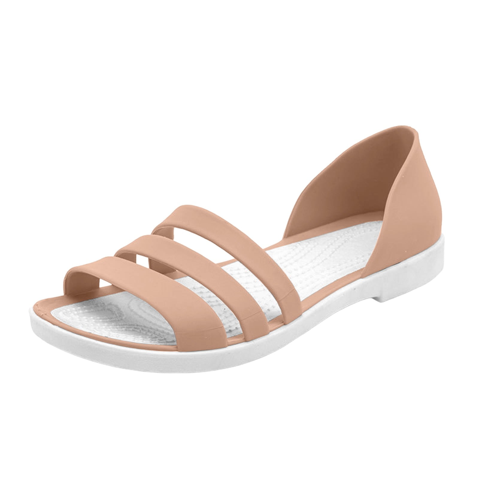 Dakaela Women's Slip on Shoes Open Toe Summer Beach Flat Sandals ...