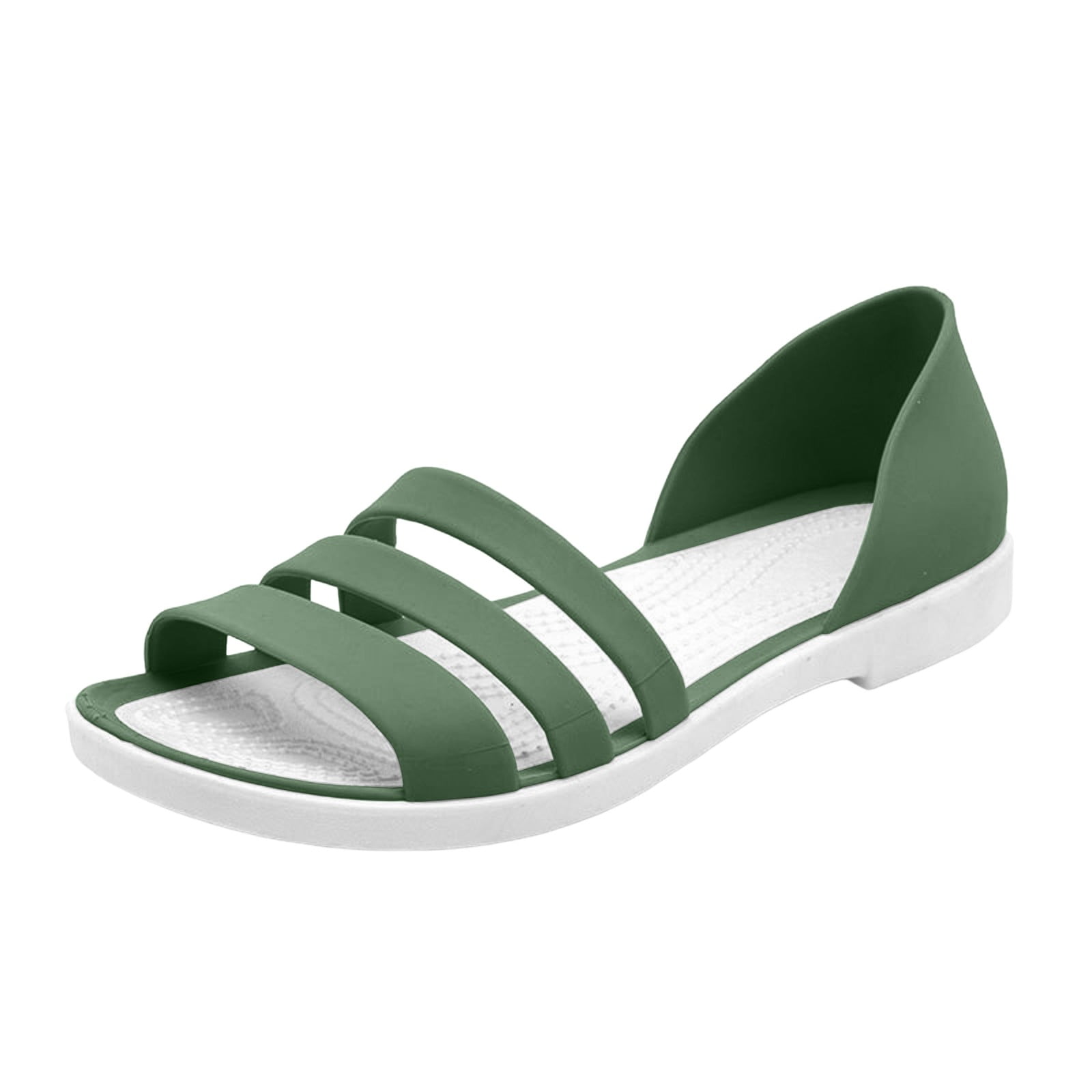 Dakaela Women's Slip on Shoes Open Toe Summer Beach Flat Sandals ...