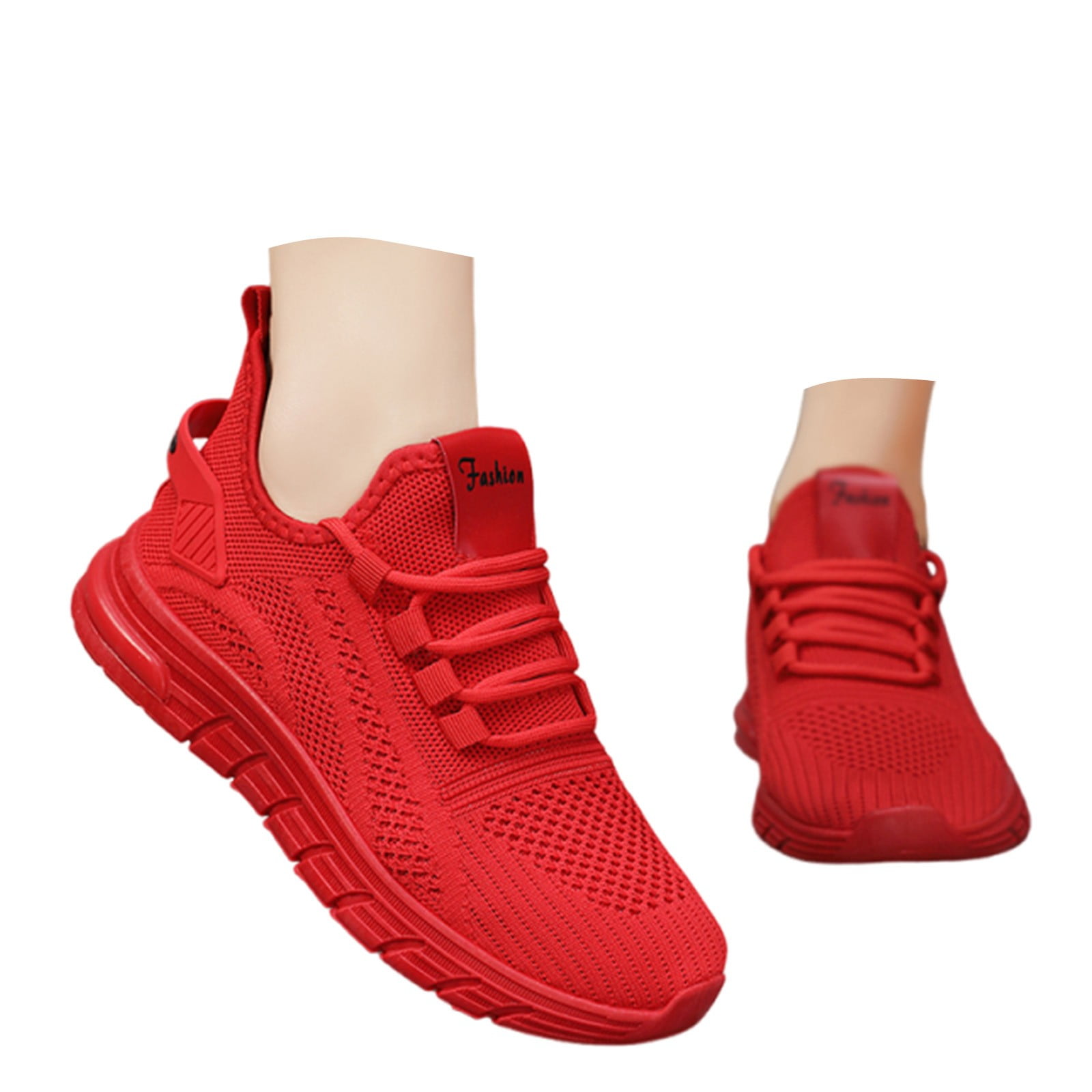 Dakaela Womens Fashion Sneakers Knit Breathable Casual Walking Shoes ...