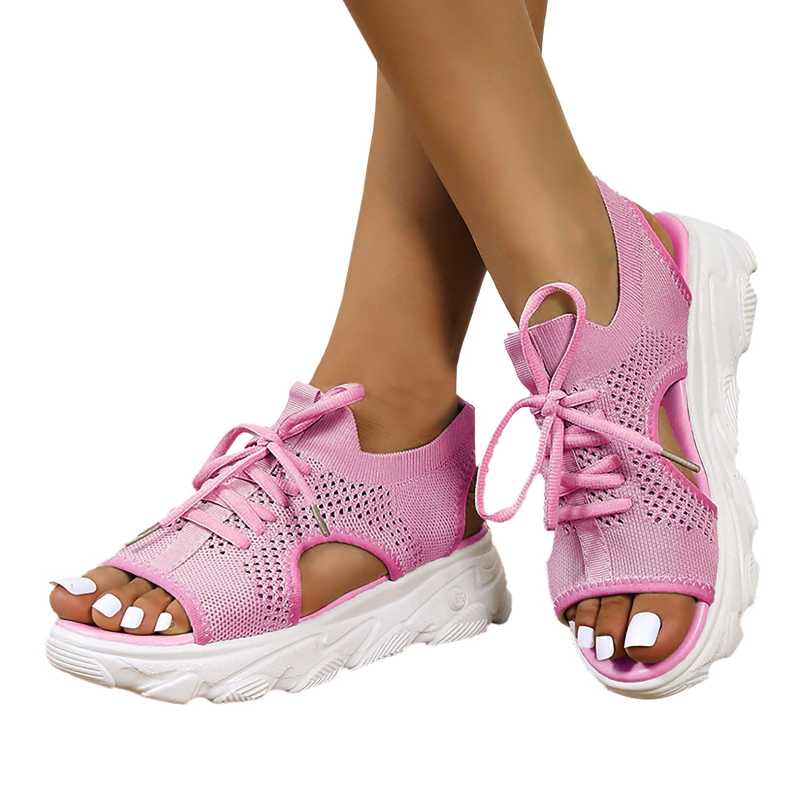 Dakaela Womens Hiking Sandals Open Toe Platform Sport Walking Shoes ...