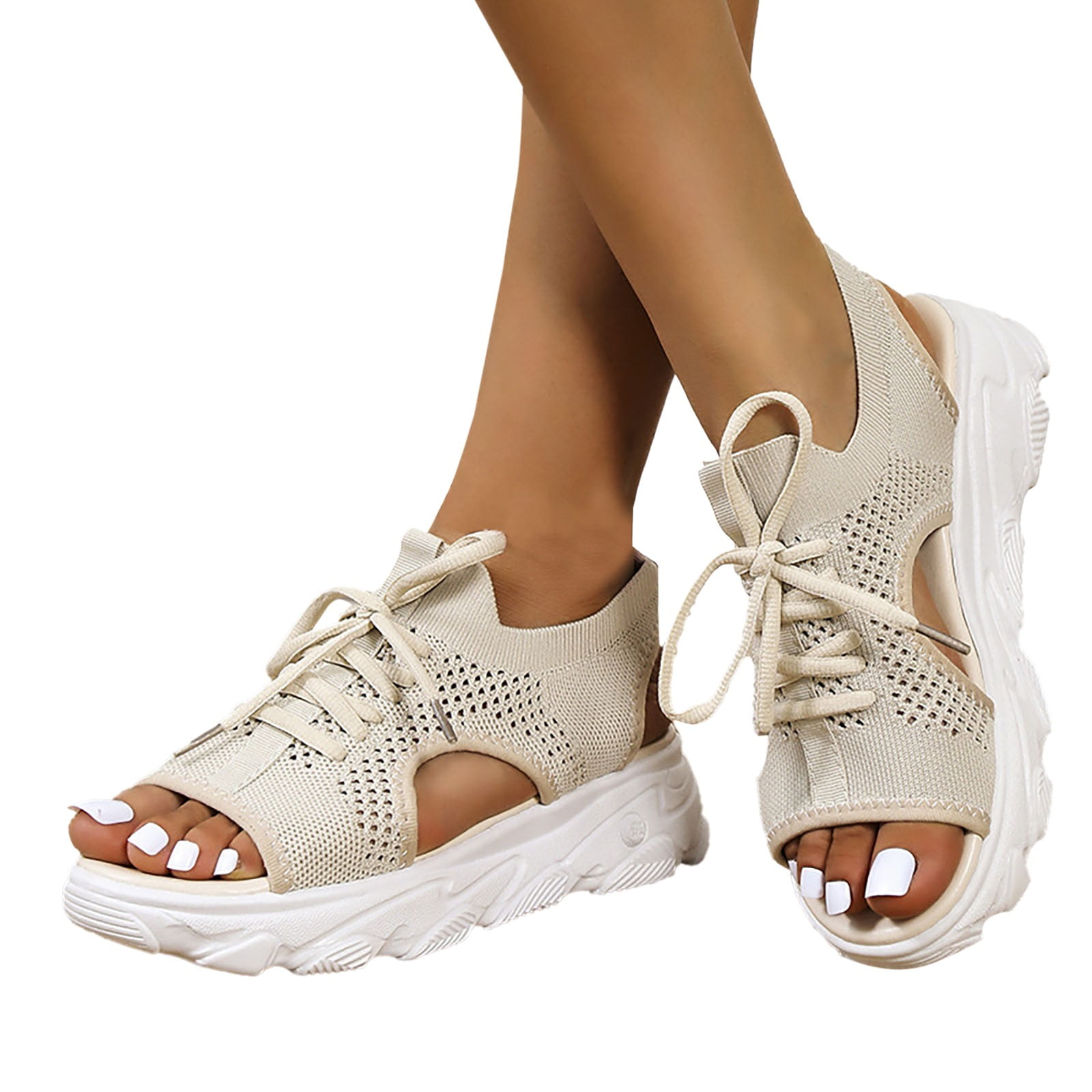 Dakaela Womens Hiking Sandals Open Toe Platform Sport Walking Shoes ...