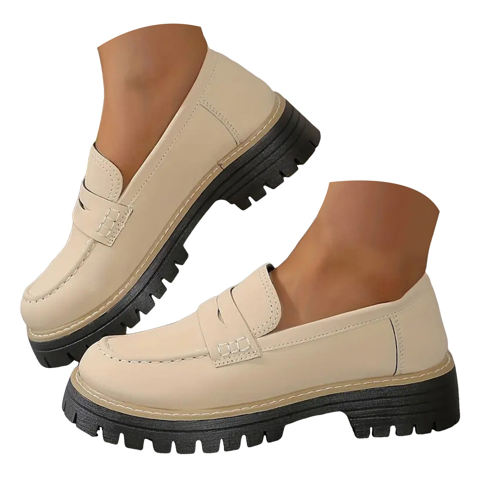 Dakaela Womens Loafers Shoes Platform Penny Loafer Business Work Casual ...