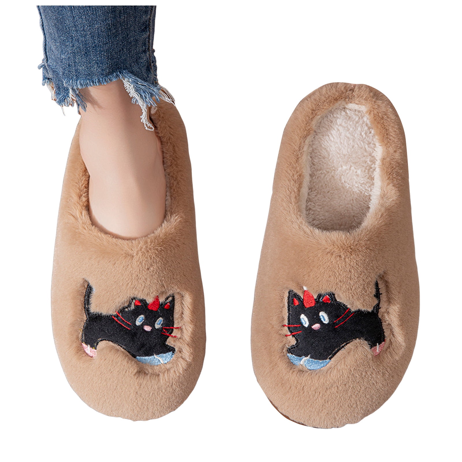 Dakaela Womens Mens Cute Plush Slippers Memory Foam Soft Cozy Fuzzy ...