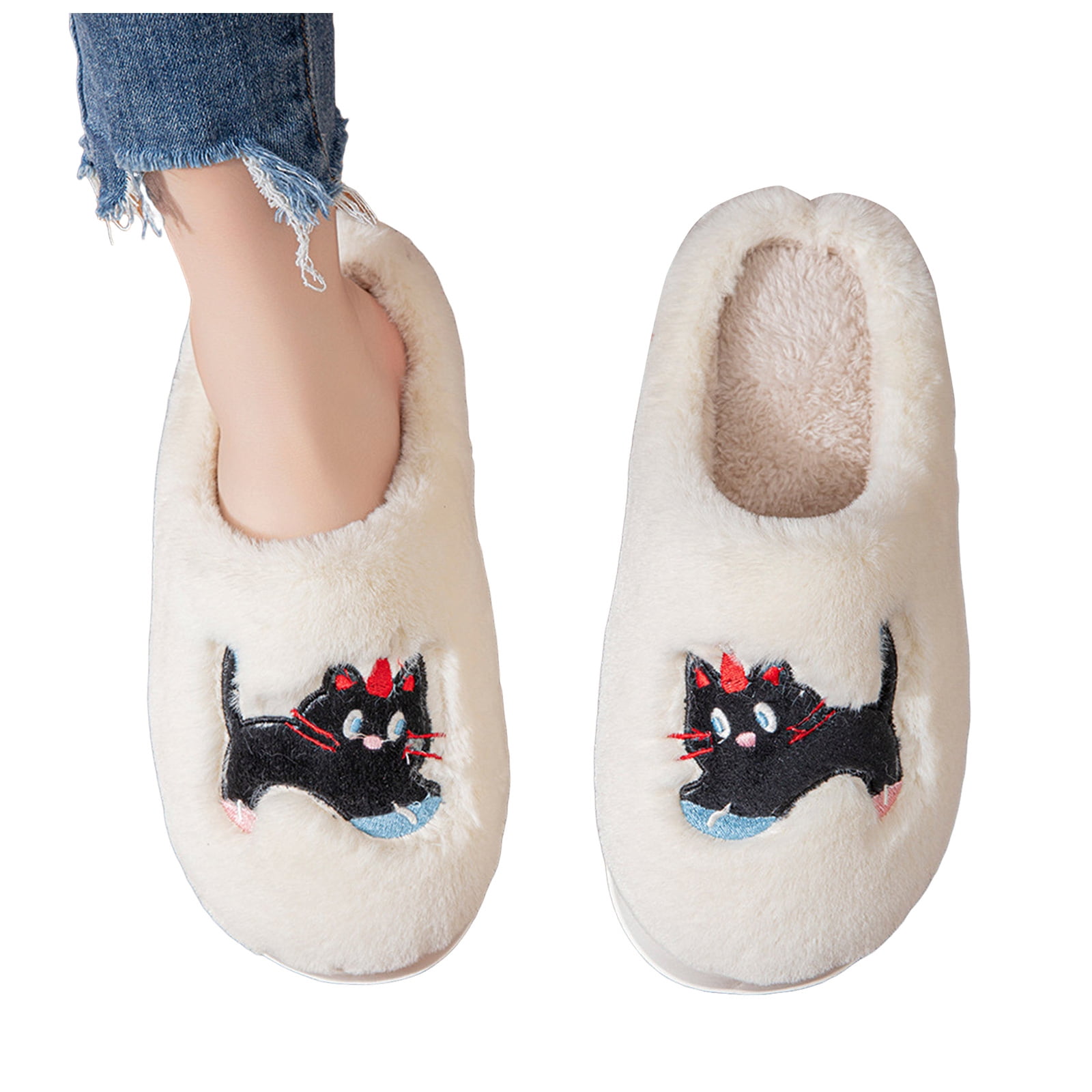 Dakaela Womens Mens Cute Plush Slippers Memory Foam Soft Cozy Fuzzy ...