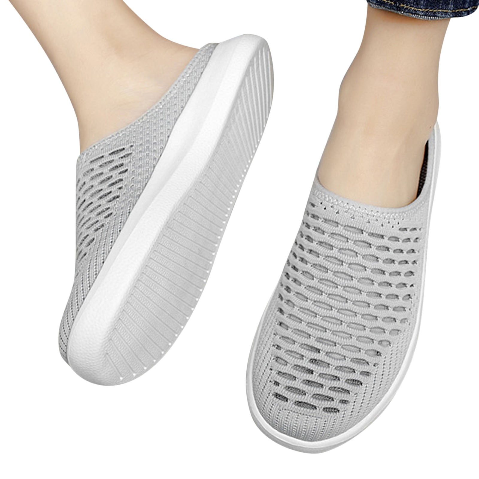 Dakaela Womens Mesh Mules Backless Slip on Shoes Knit Sport Gym Workout ...