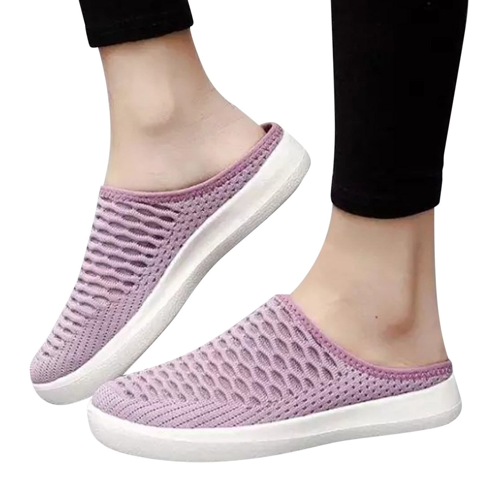 Dakaela Womens Mesh Mules Backless Slip on Shoes Knit Sport Gym Workout ...