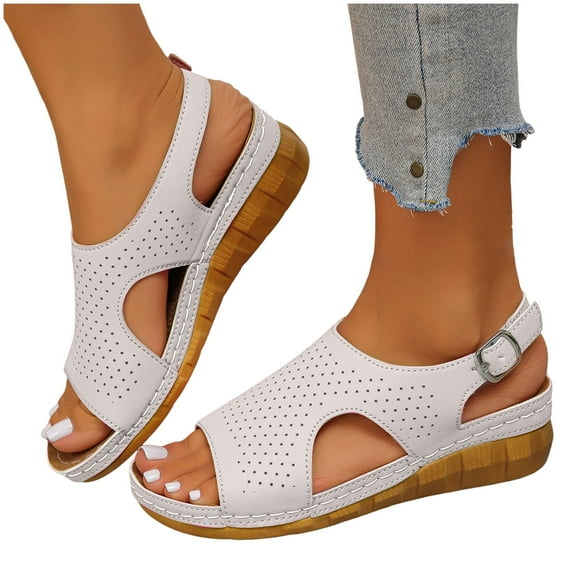 Dakaela Womens Platform Sandals Comfortable Slingback Wedge Walking ...