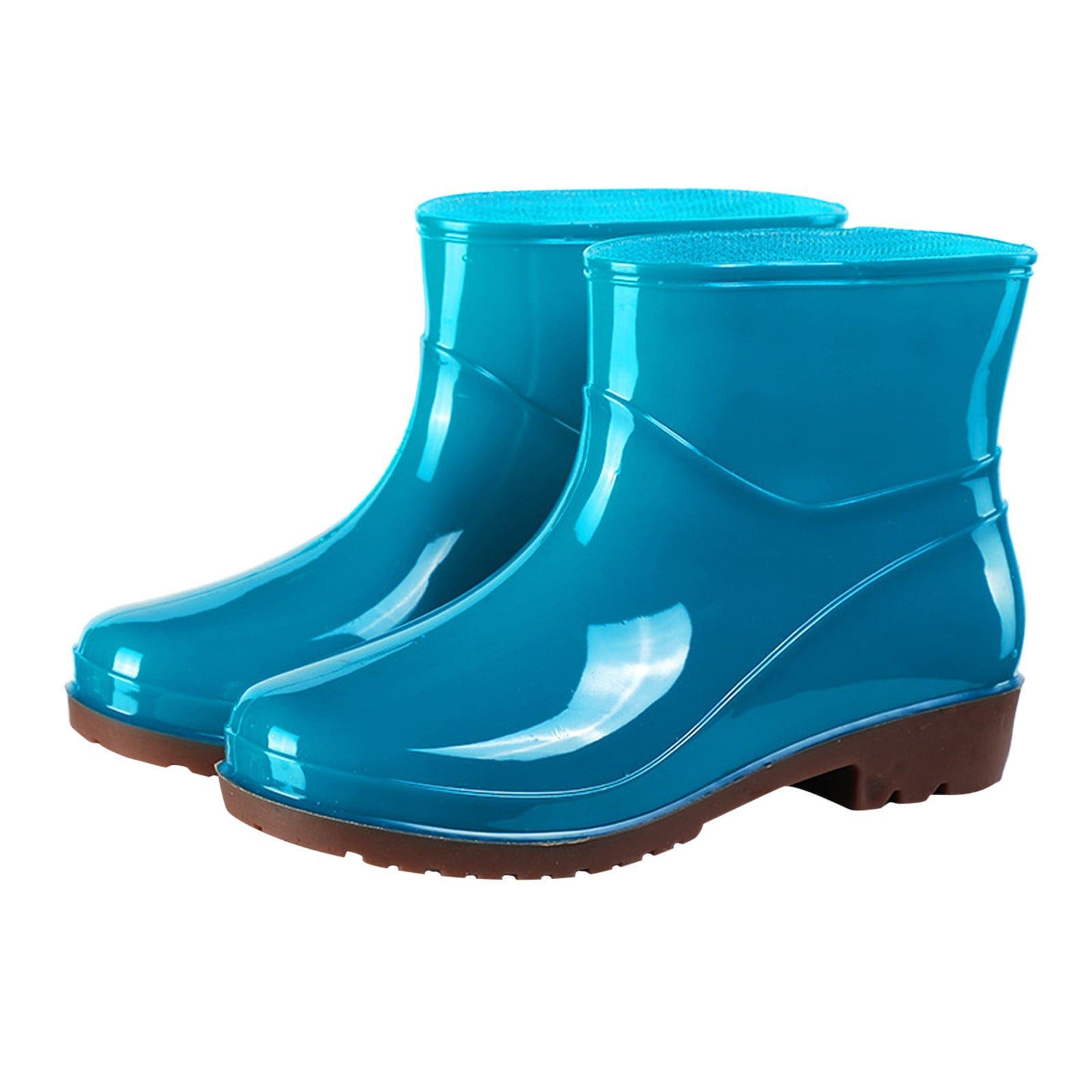 Dakaela Womens Rain Boots Slip on Waterproof Ankle Booties Rubber ...