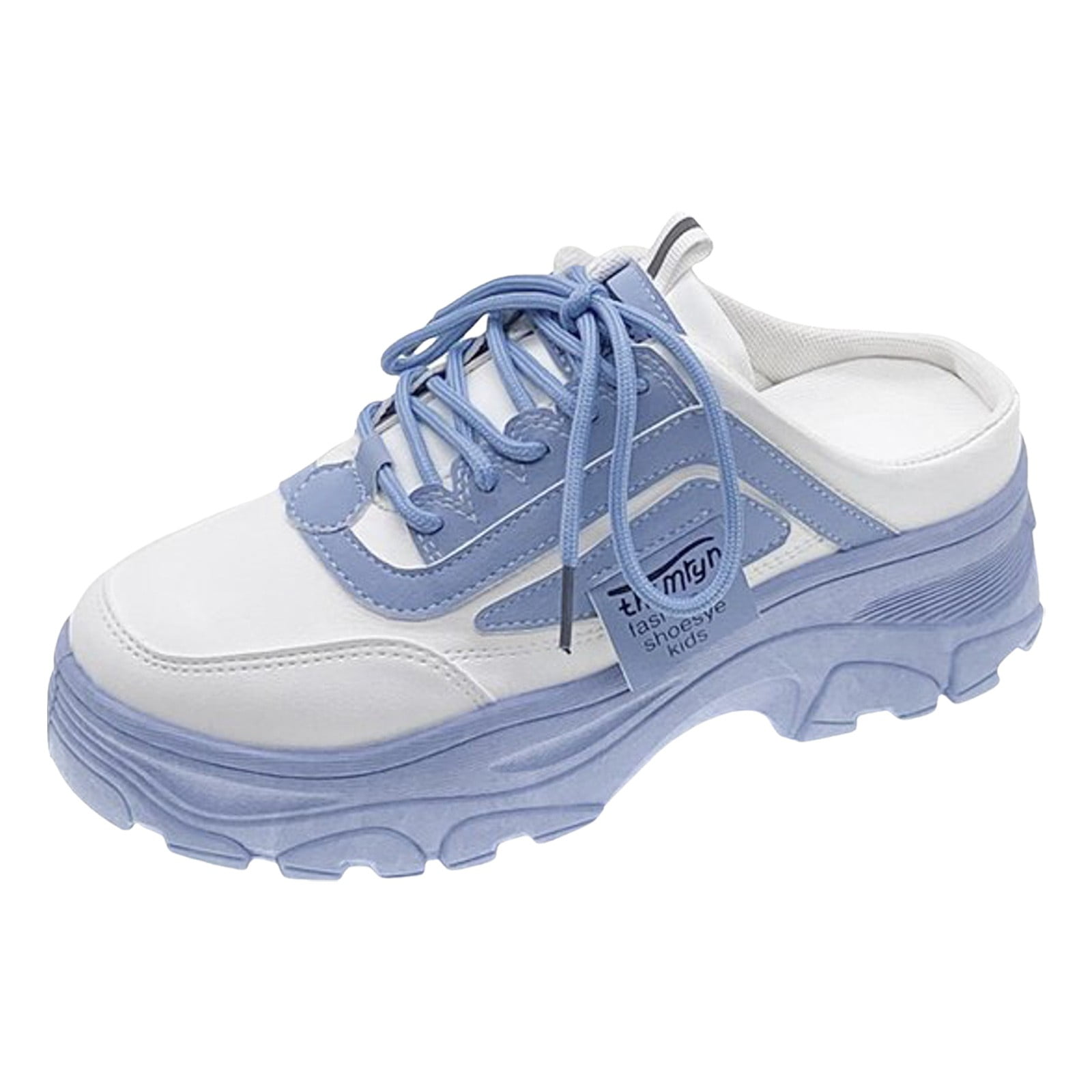 Dakaela Womens Slip on Platform Sneakers Lace up Walking Mule Shoes ...