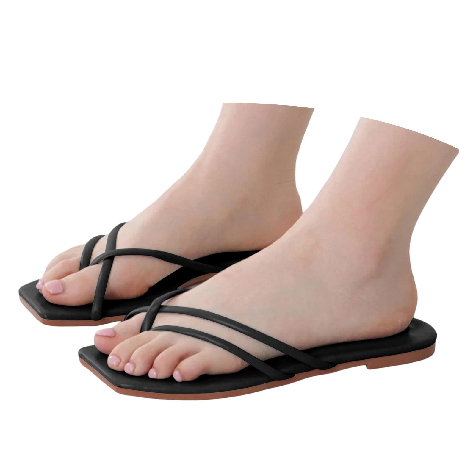 Dakaela Womens Thong Sandals Square Open Toe Summer Flip Flops 2025 ...