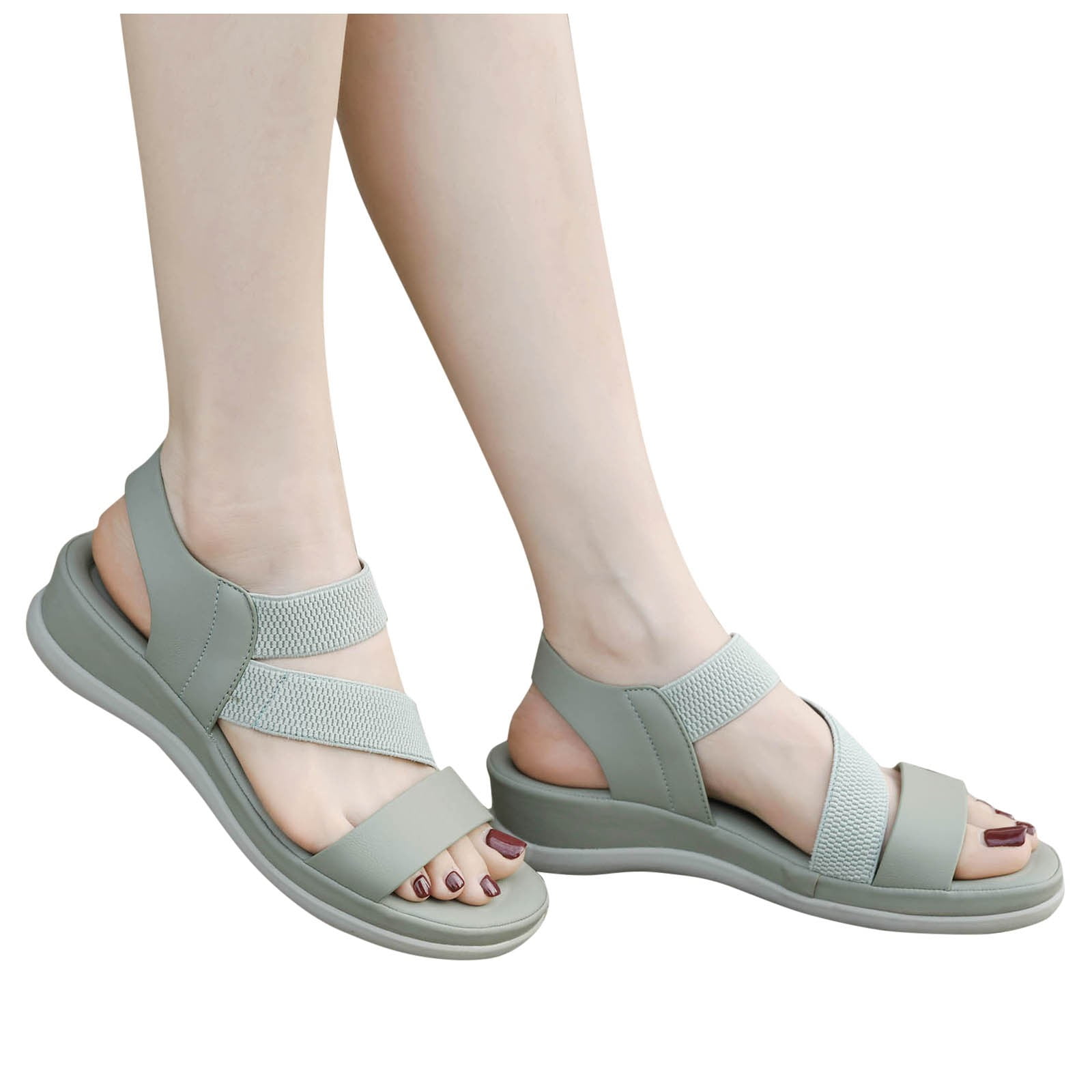 Dakaela Womens Walking Sandals Slingback Open Toe Platform Summer Slip ...