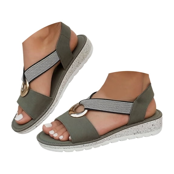 Dakaela Womens Walking Sandals Summer Casual Platform Strappy Arch ...