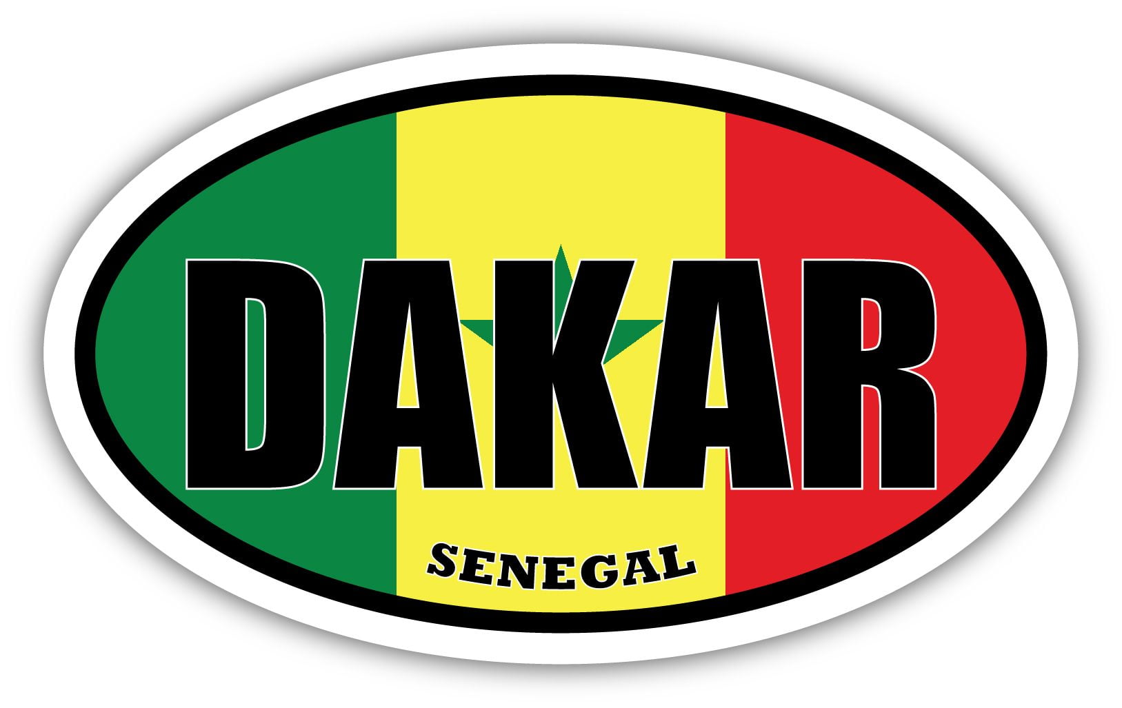 Dakar Senegal Flag Oval Decal Vinyl Bumper Sticker 3x5 inches - Walmart.com