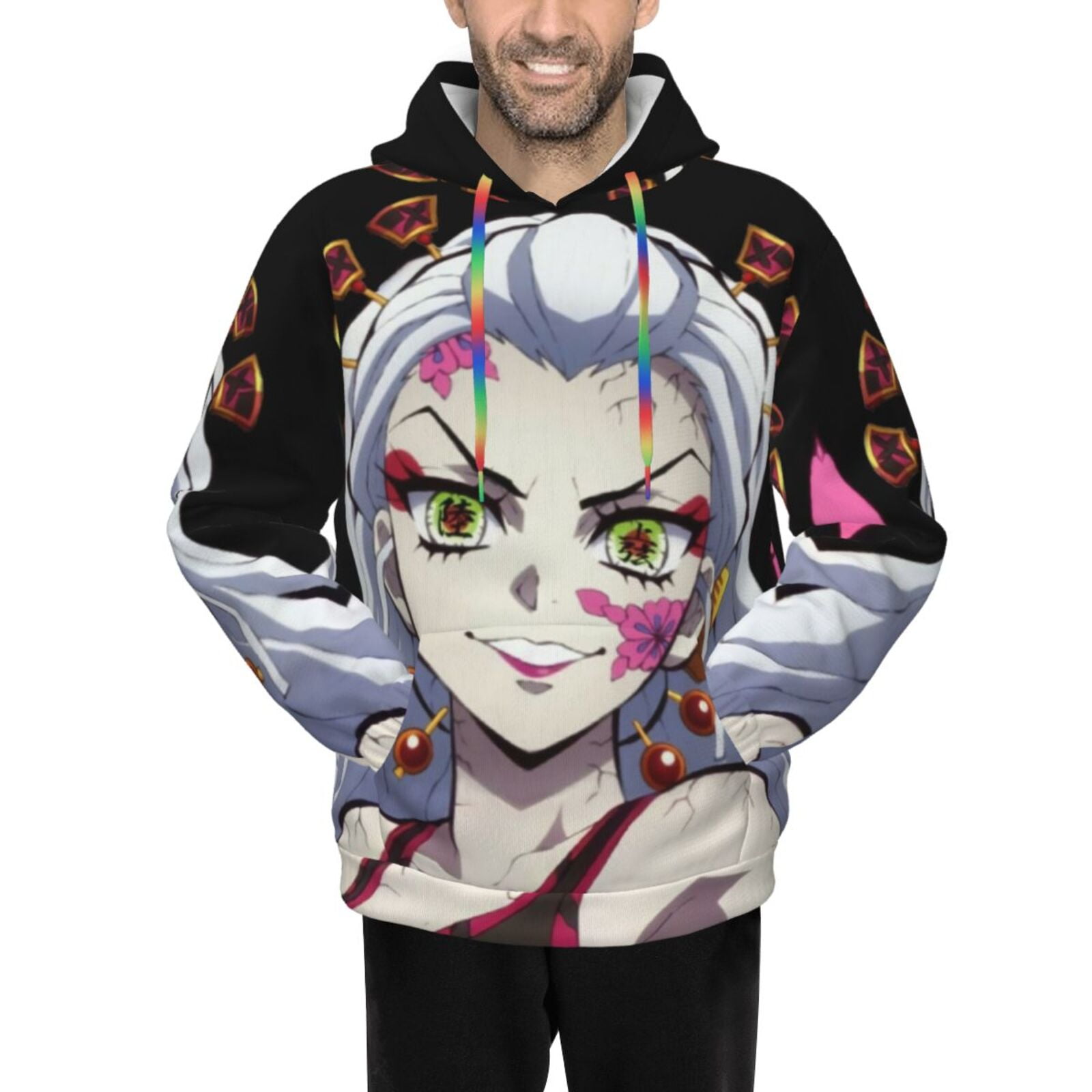 Daki Men's Hoodie Novelty Pattern Adult Hooded Sweatshirts Casual ...