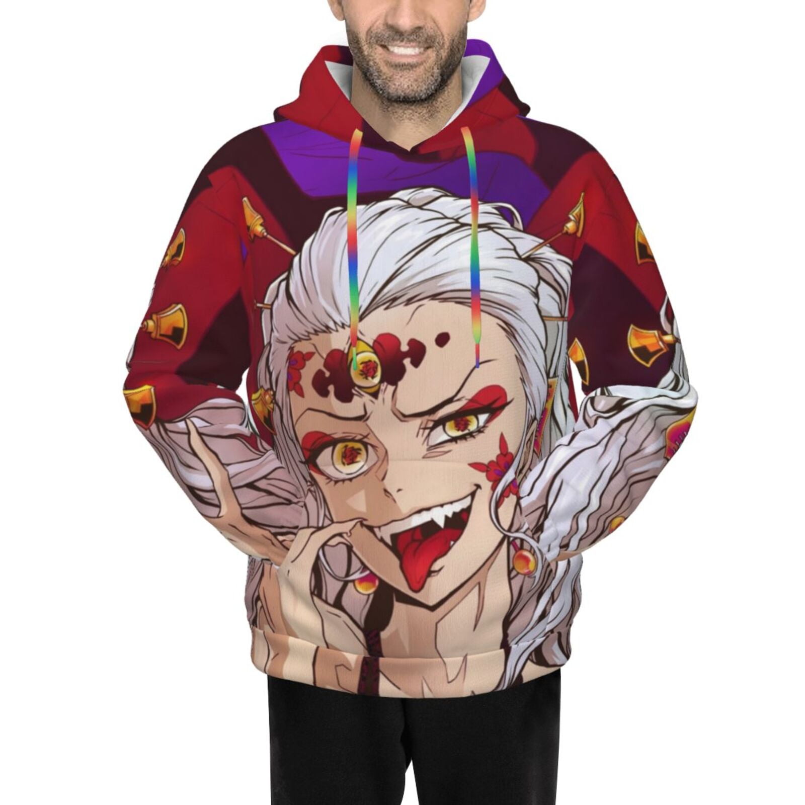 Daki Men's Hoodie Novelty Pattern Adult Hooded Sweatshirts Casual ...