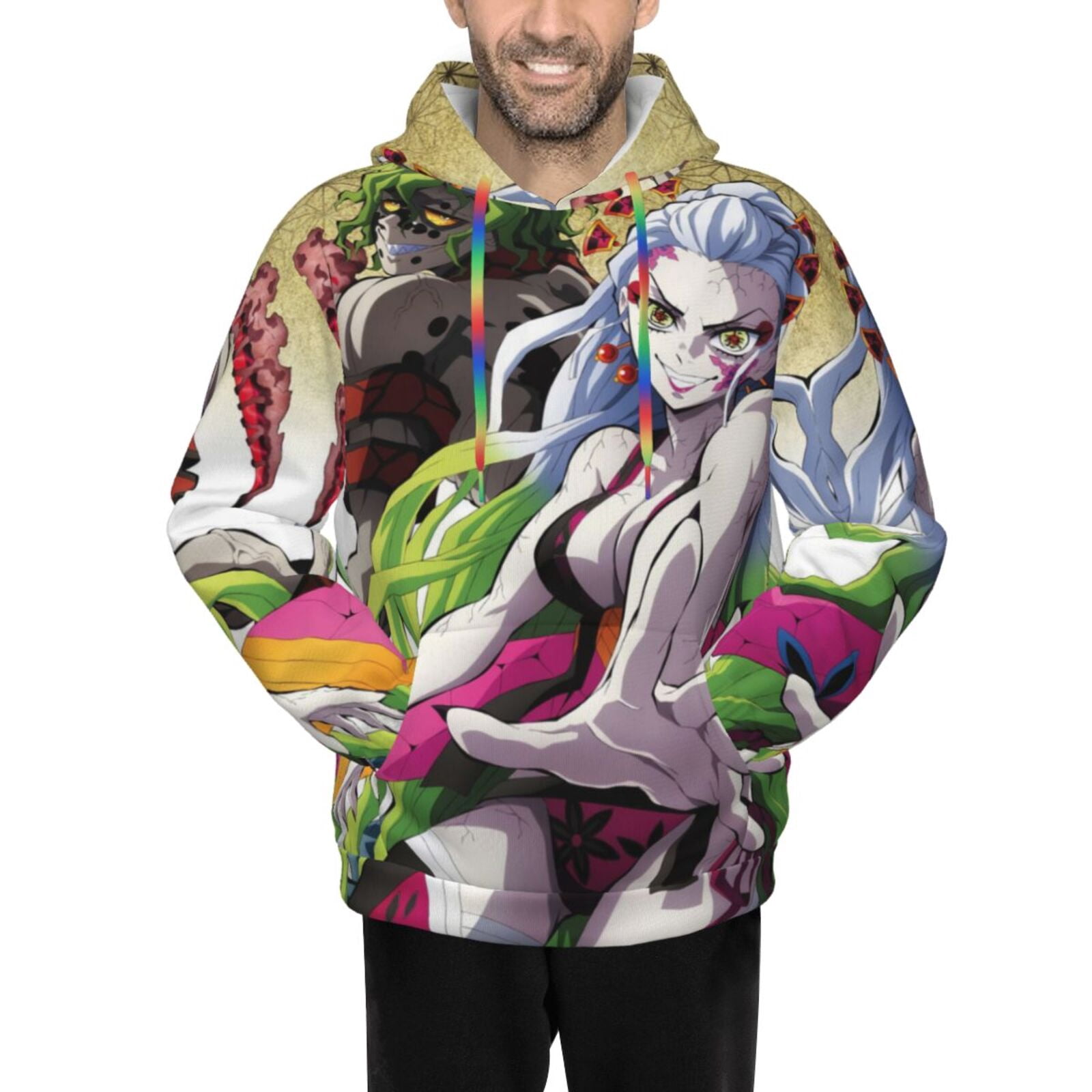 Daki Men's Hoodie Novelty Pattern Adult Hooded Sweatshirts Casual ...