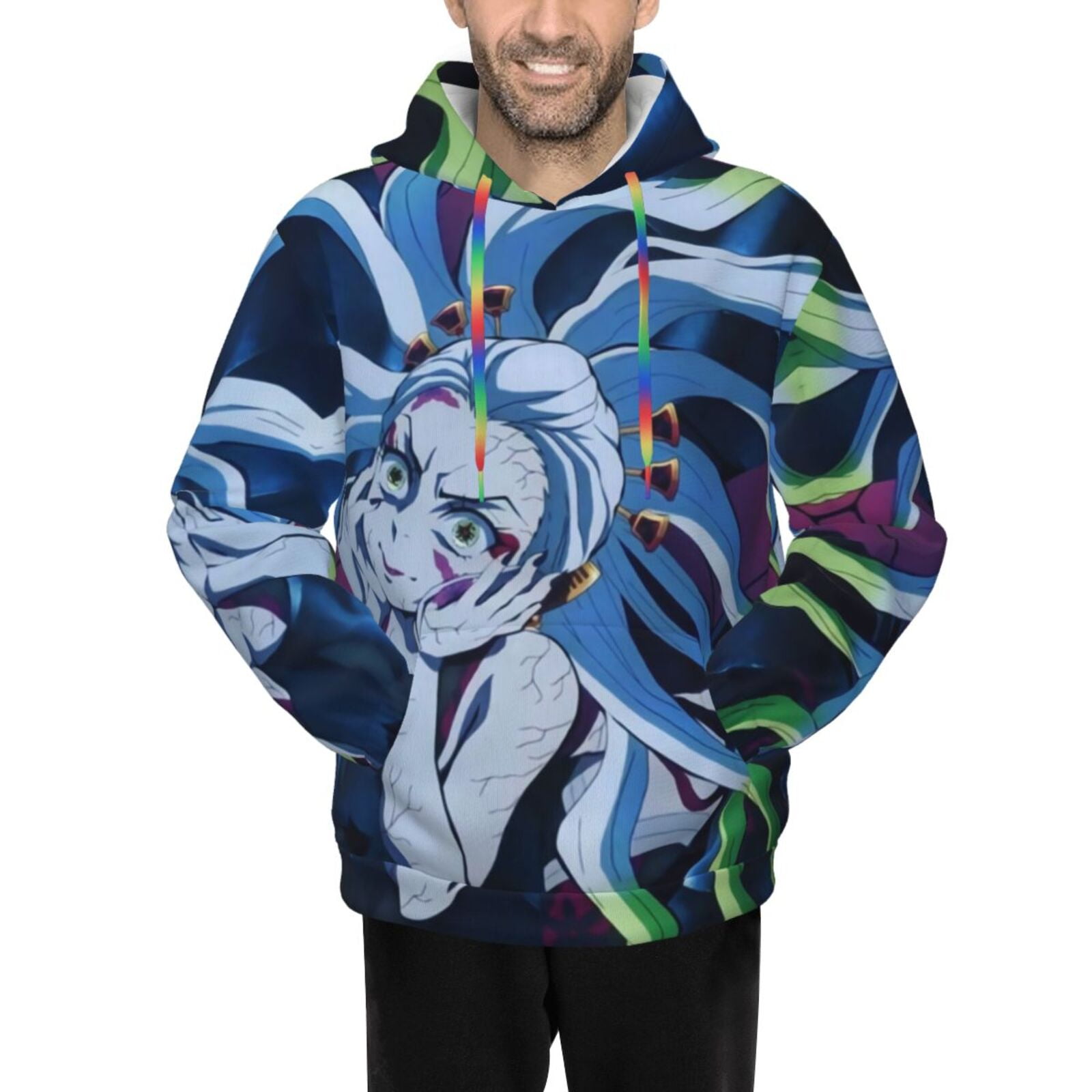 Daki Men's Hoodie Novelty Pattern Adult Hooded Sweatshirts Casual ...