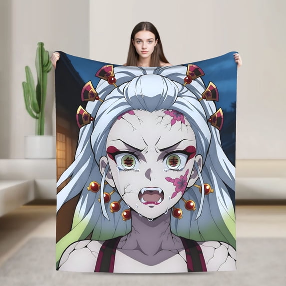 Daki Upper Moon 6 Character Throw Blanket - Vibrant Warabihime Design ...