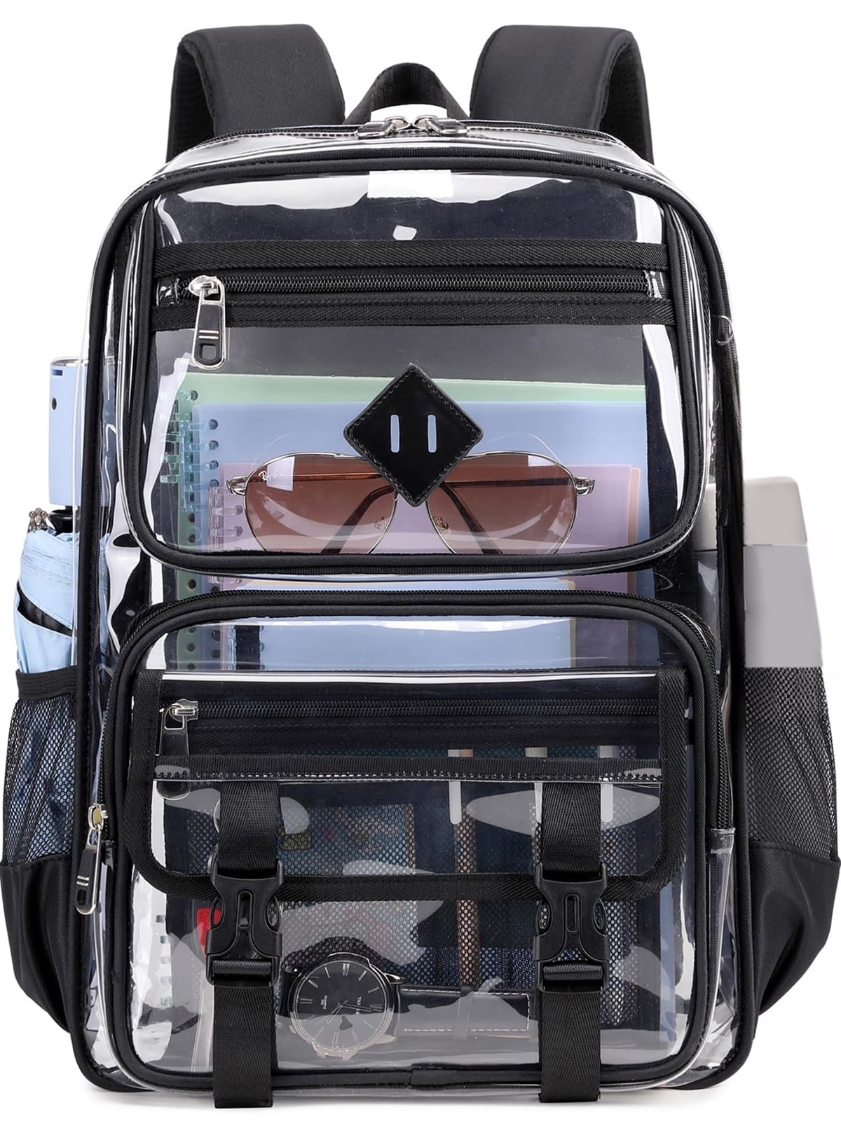 Dakimoe Clear Backpack for School, PVC Clear Bookbag Heavy Duty ...