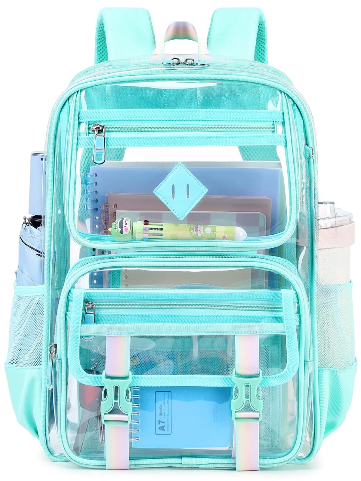 Dakimoe Clear Backpack for School, PVC Clear Bookbag Heavy Duty ...
