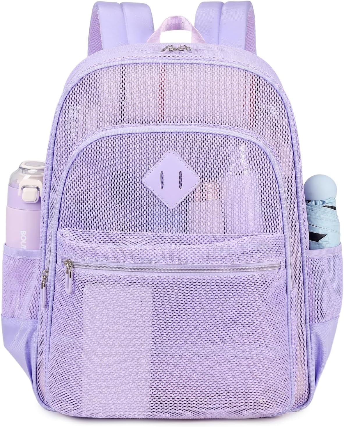 DAKIMOE Mesh Backpack School Backpack Bookbag Heavy Duty See Through ...
